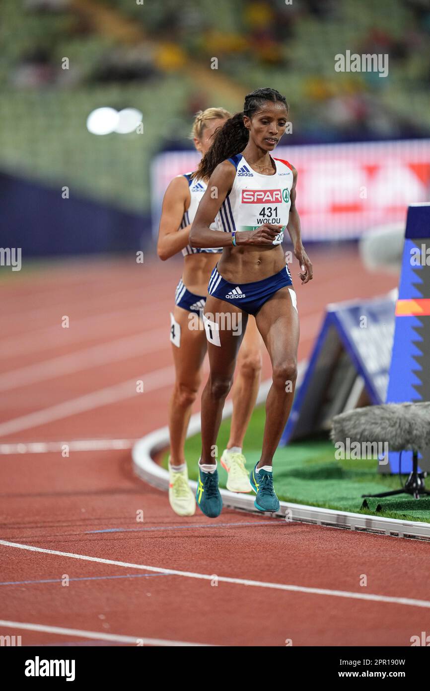 Mekdes Woldu participating in the 10.000 meters at the 2022 European ...
