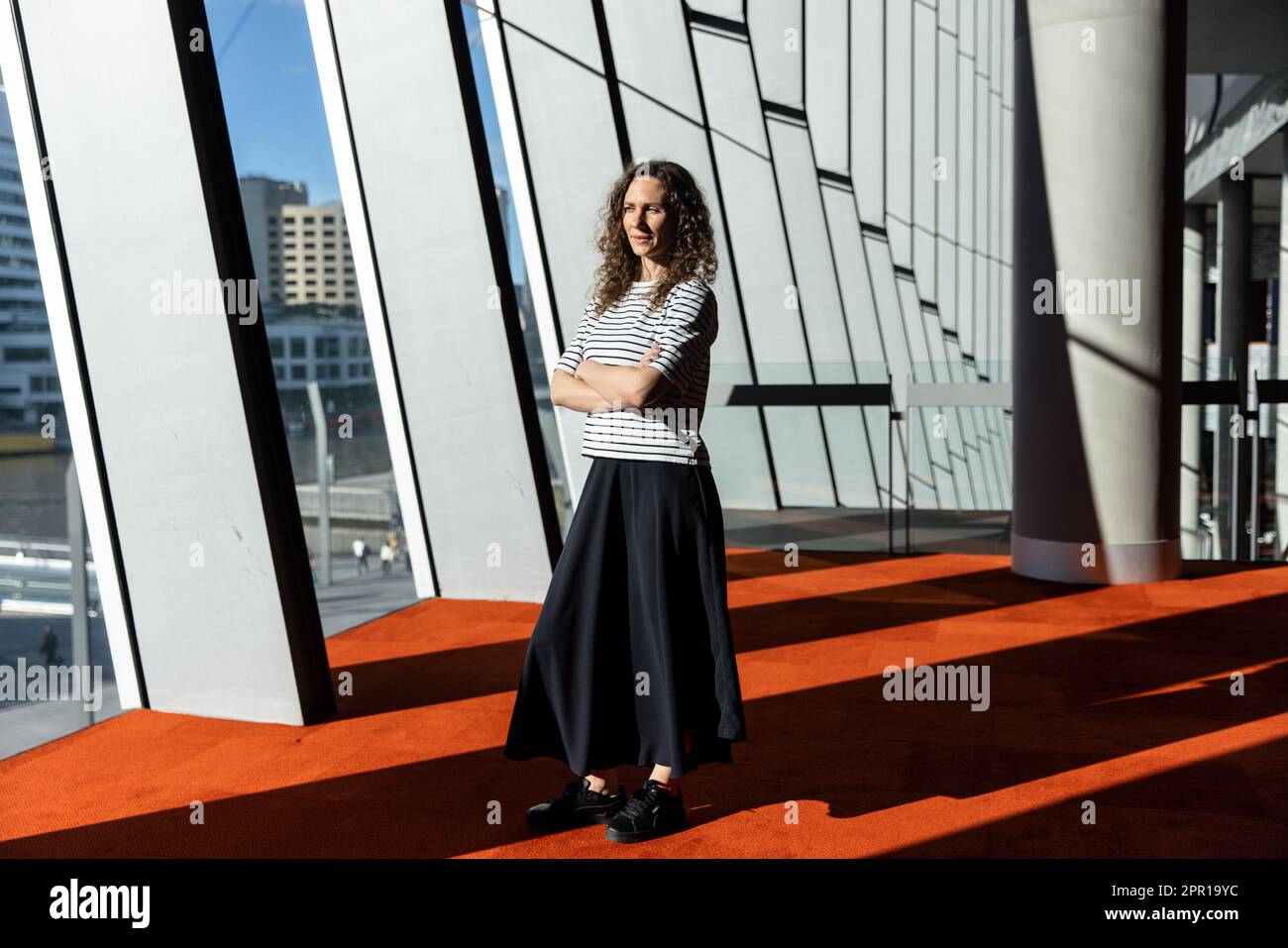 Ukrainian health worker Anna Koshikova poses for a photograph after ...