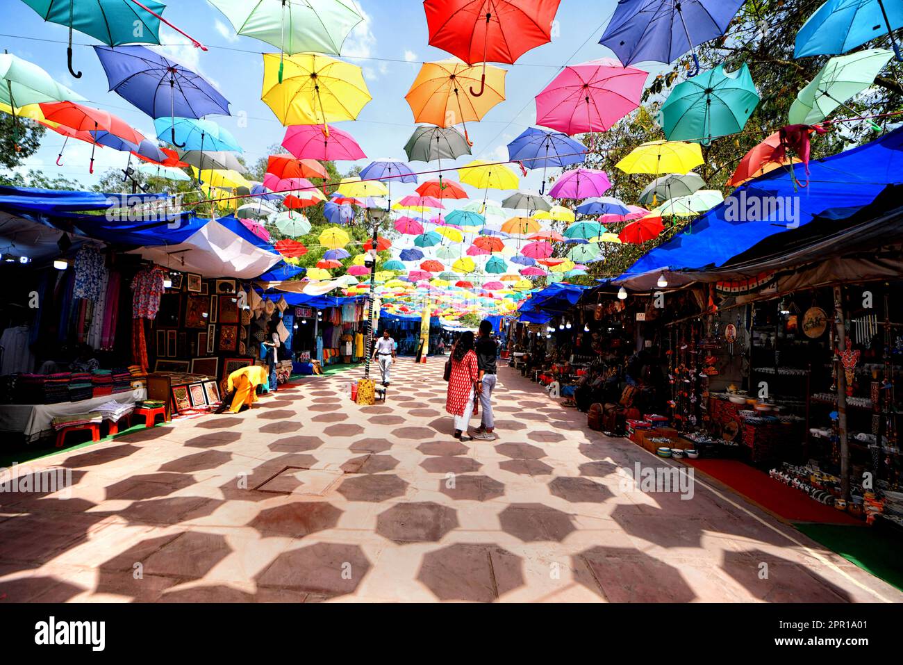 Delhi, India. 21st Apr, 2023. A couple takes a selfie under the ...