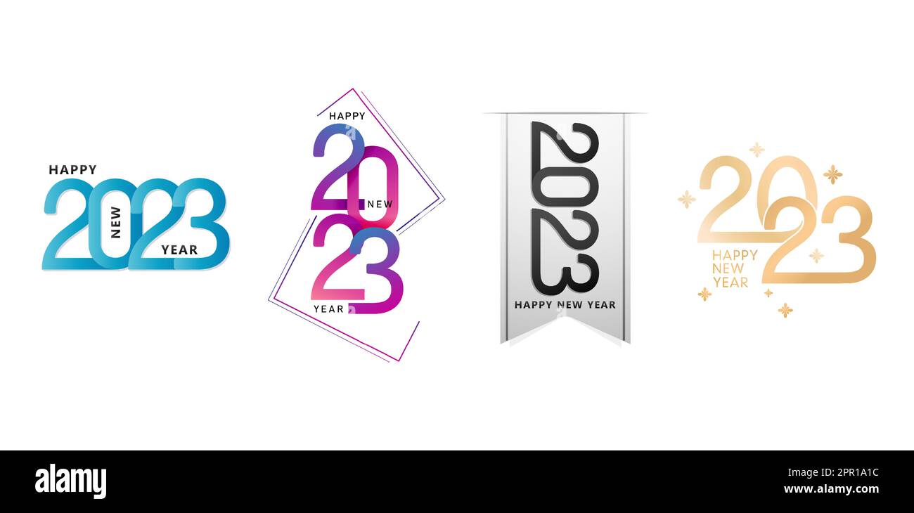 illustration of 2023 lettering number type set for covering calendar ...