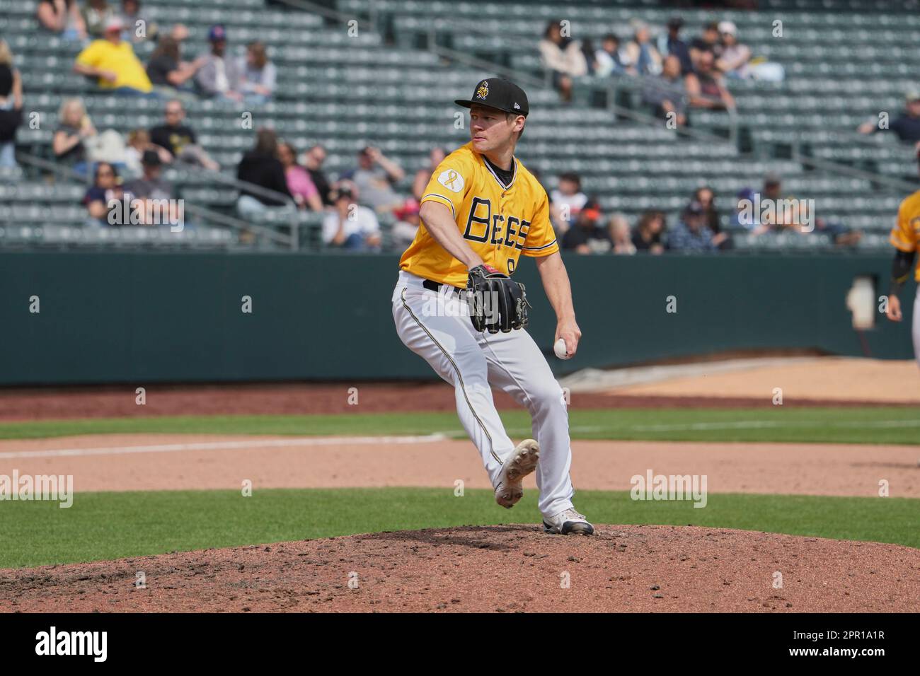 Salt Lake UT, USA. 22nd Apr, 2023. Salt Lake pitcher Ryan Smith (9 ...