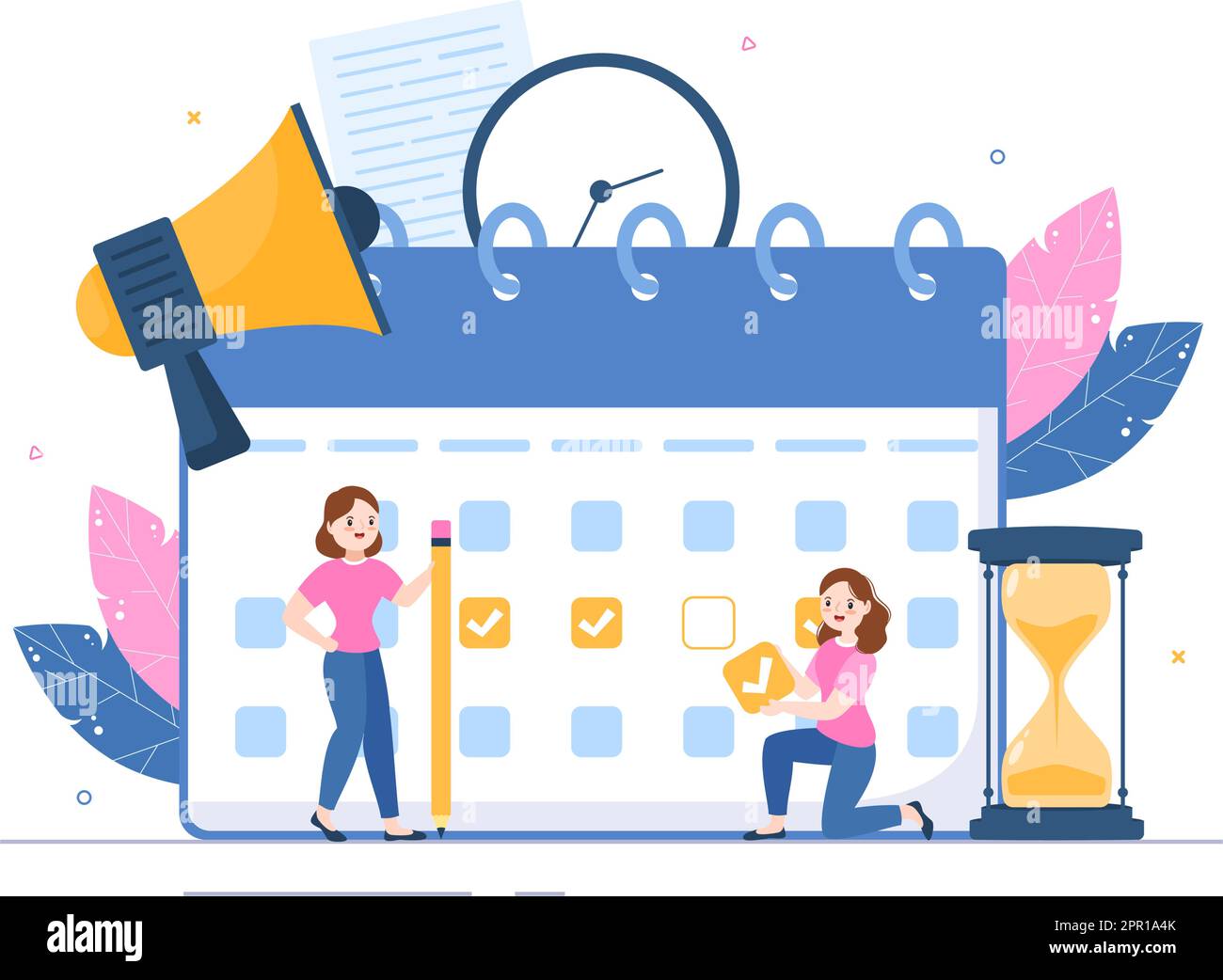Event Planner Template Hand Drawn Cartoon Flat Illustration with ...