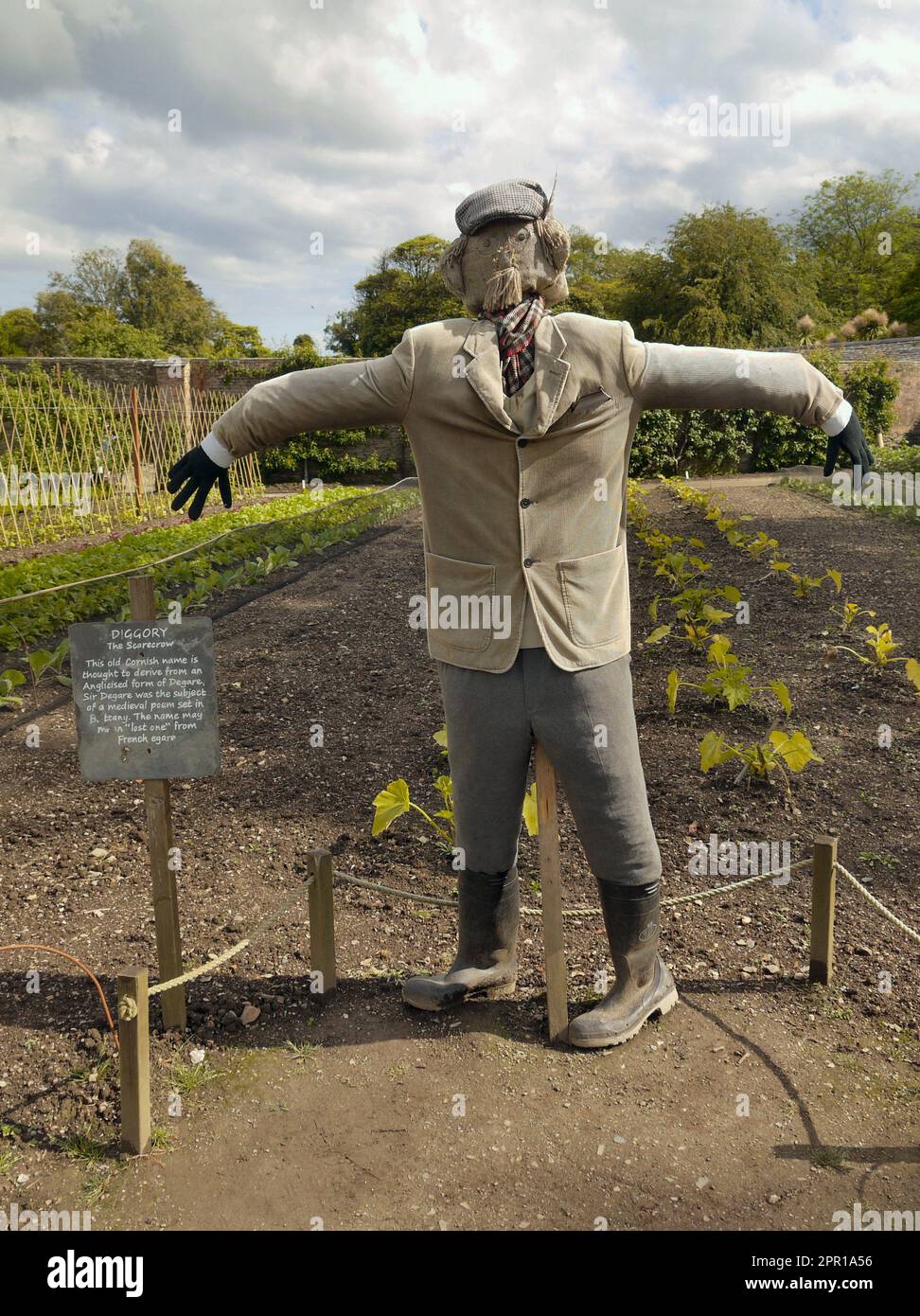 Diggory, the scarecrow in the Kitchen Garden at the Lost Gardens of ...