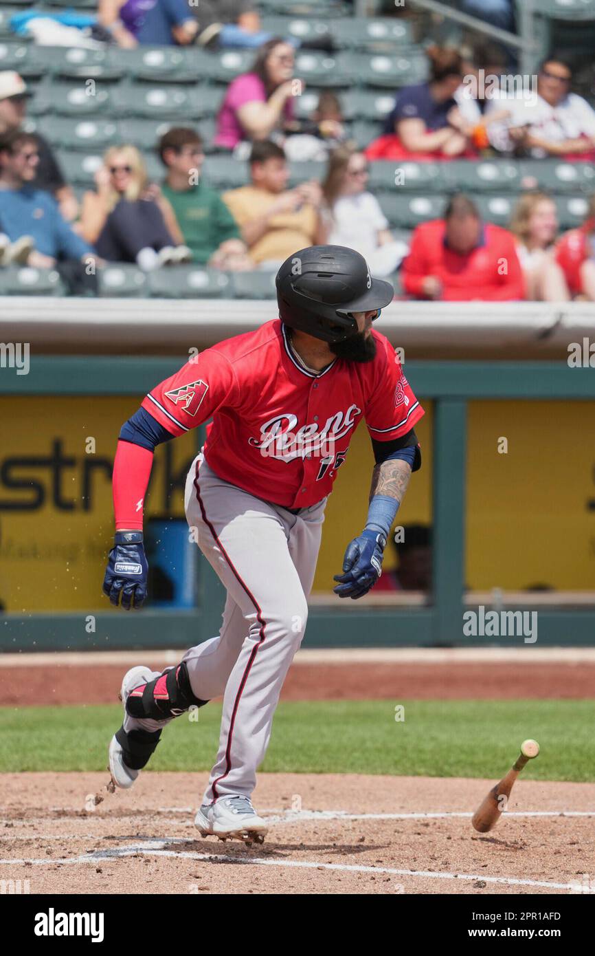 April 22 2023: Reno second baseman Buddy Kennedy (15) gets a hit during ...
