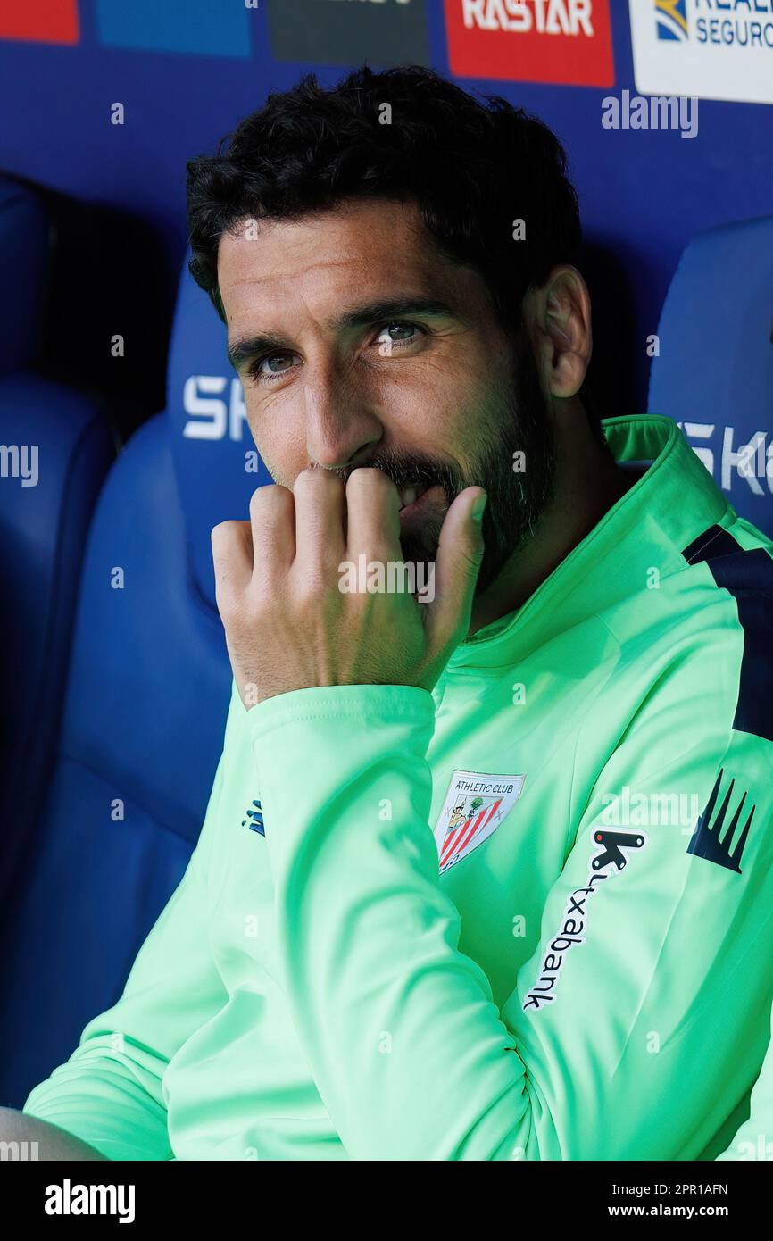 BARCELONA - APR 8: Raul Garcia sits on the bench at the LaLiga match ...
