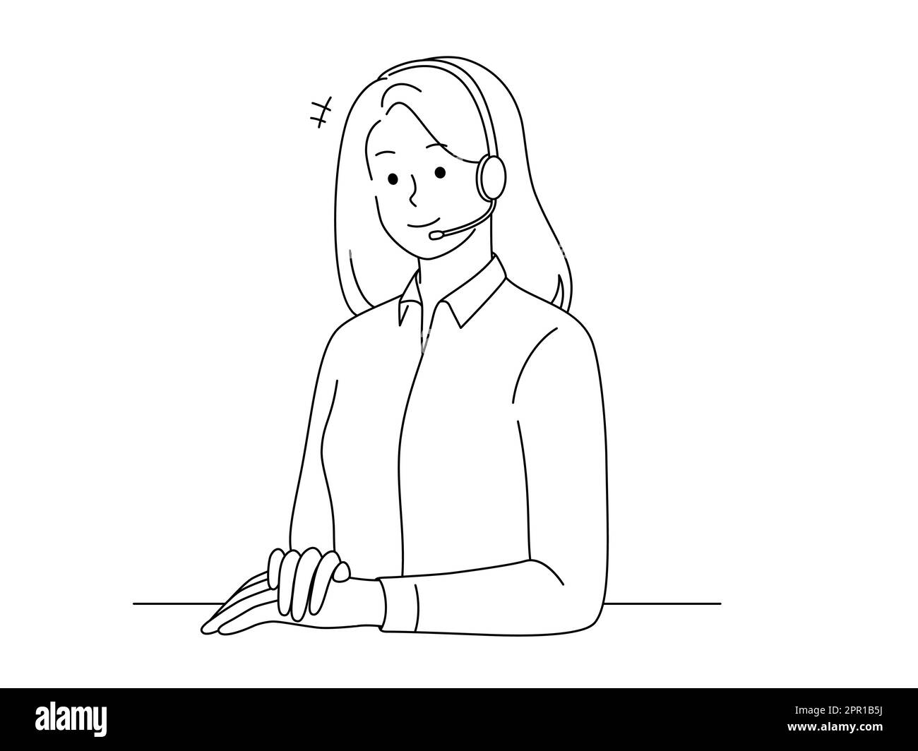 Happy woman call center Stock Vector Images - Alamy