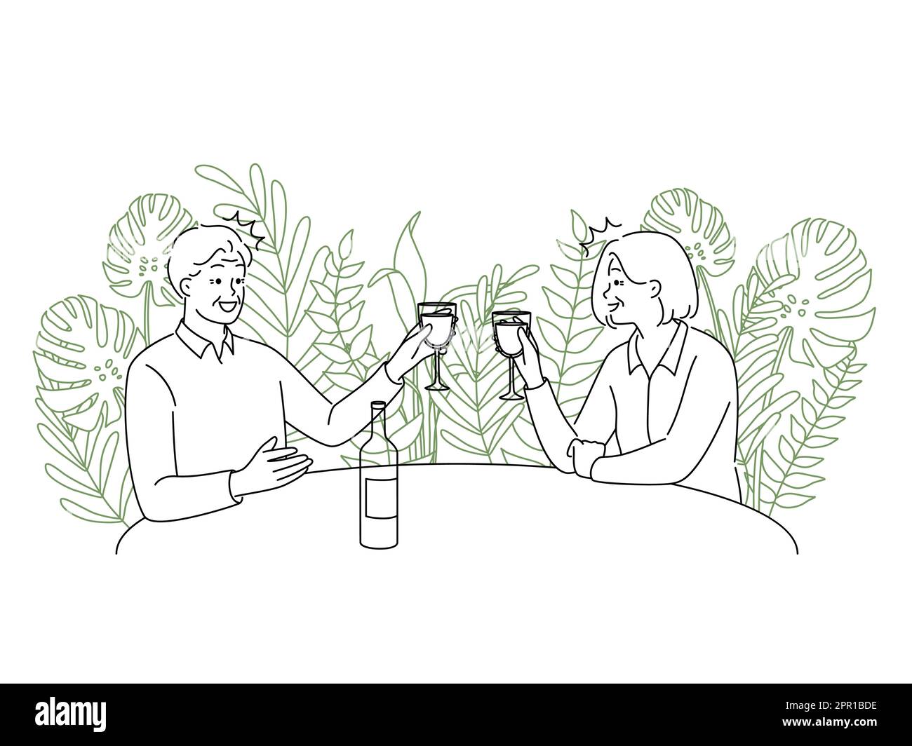 Romantic couple in love drinking Stock Vector Images - Alamy