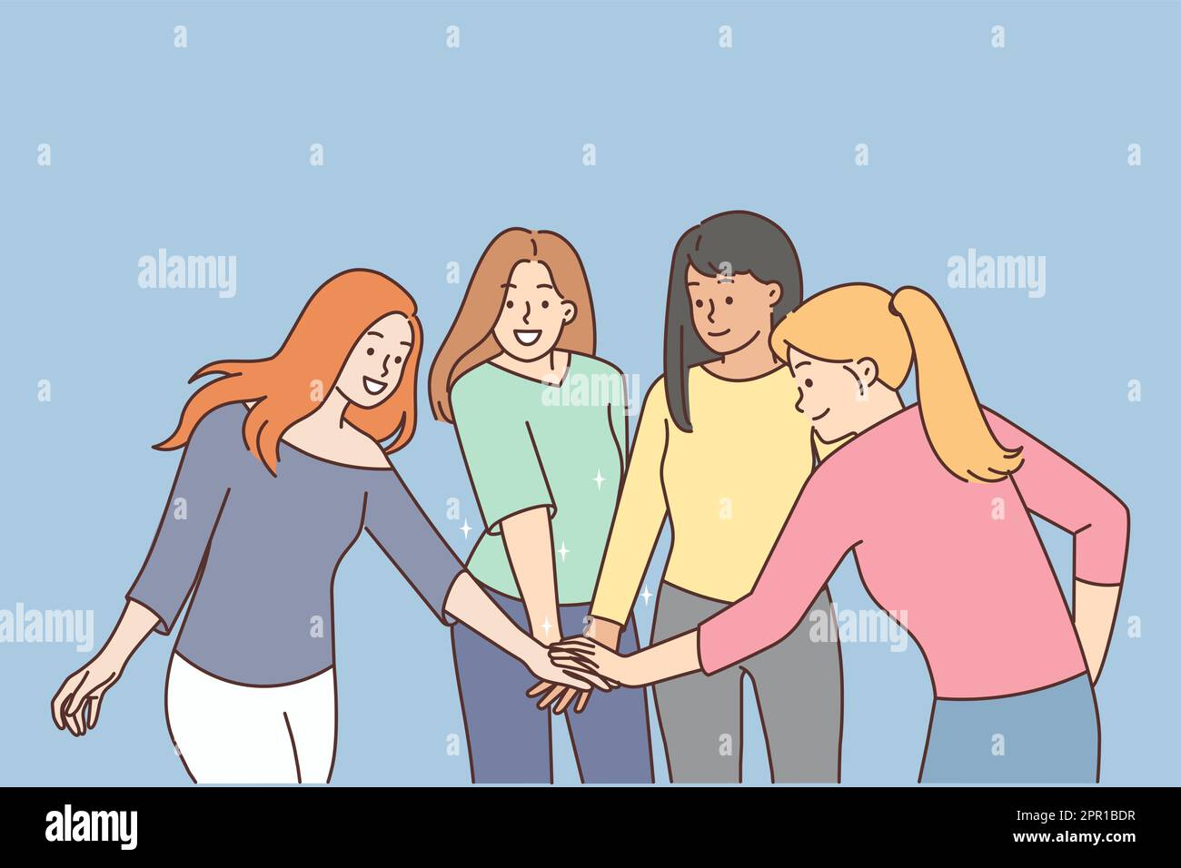 Excited happy smiling team Stock Vector Images - Alamy