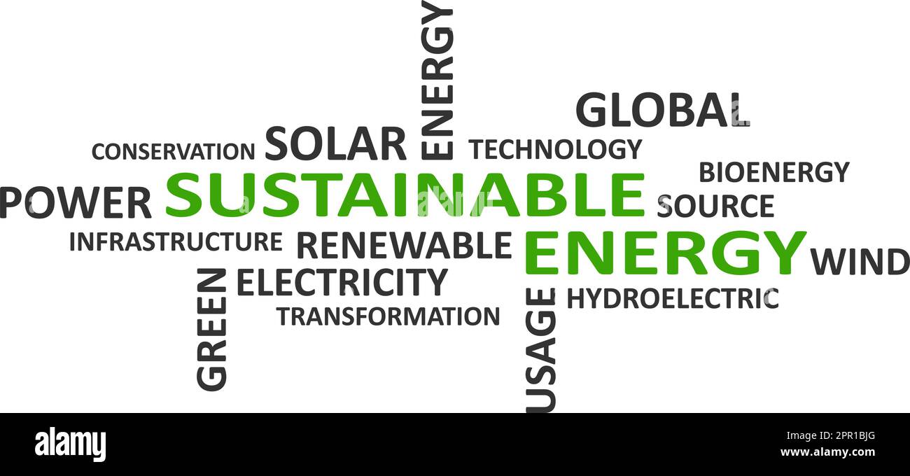 Sustainable energy word cloud hi-res stock photography and images - Alamy