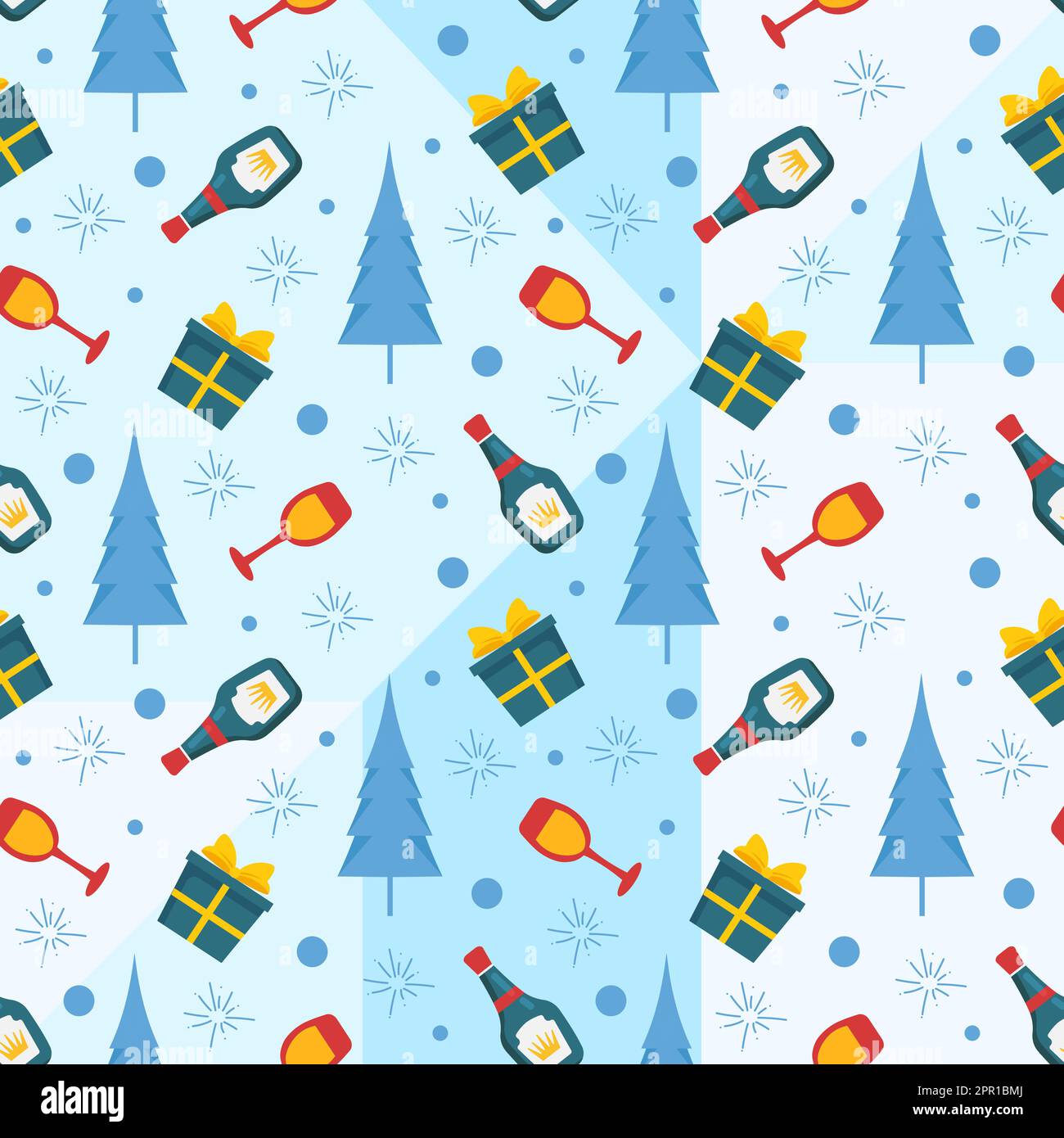 Happy New Year 2023 Seamless Pattern Design with Decoration in Template ...