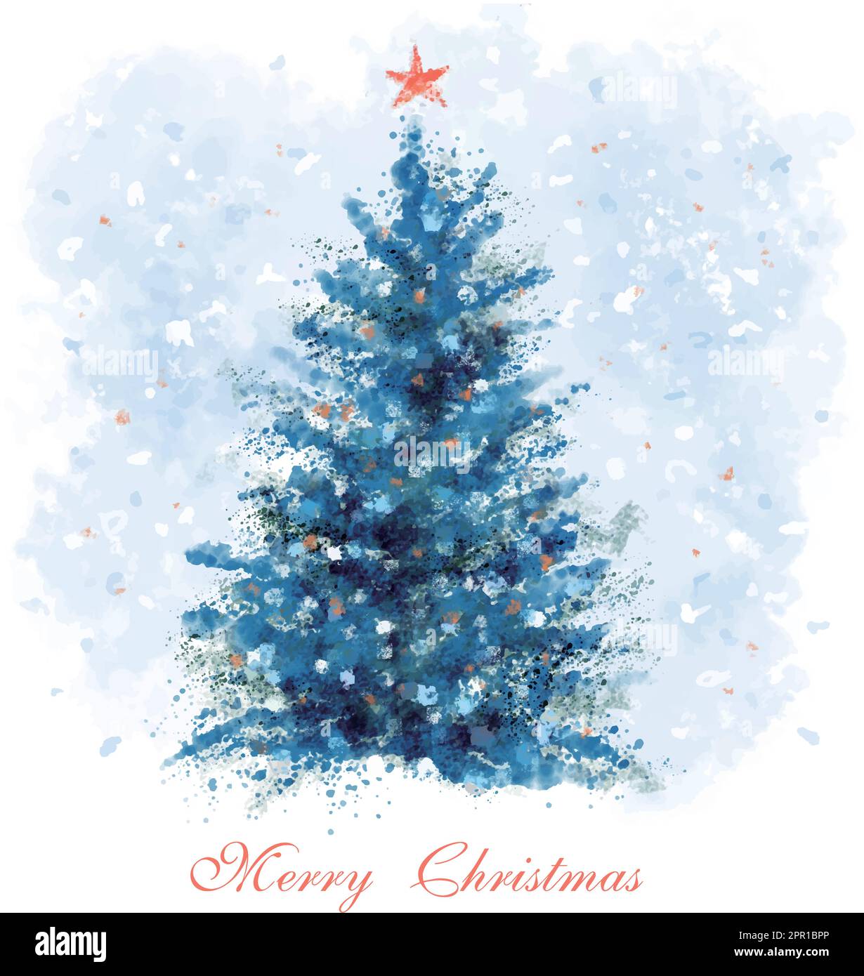 Watercolor style hand painting Christmas tree illustration, Christmas ...