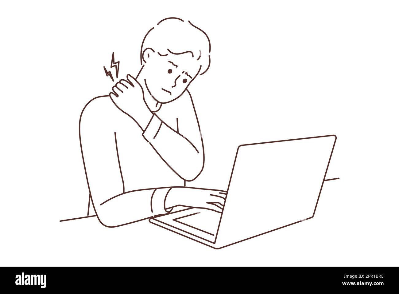 Shoulder pain and computer Stock Vector Images - Alamy