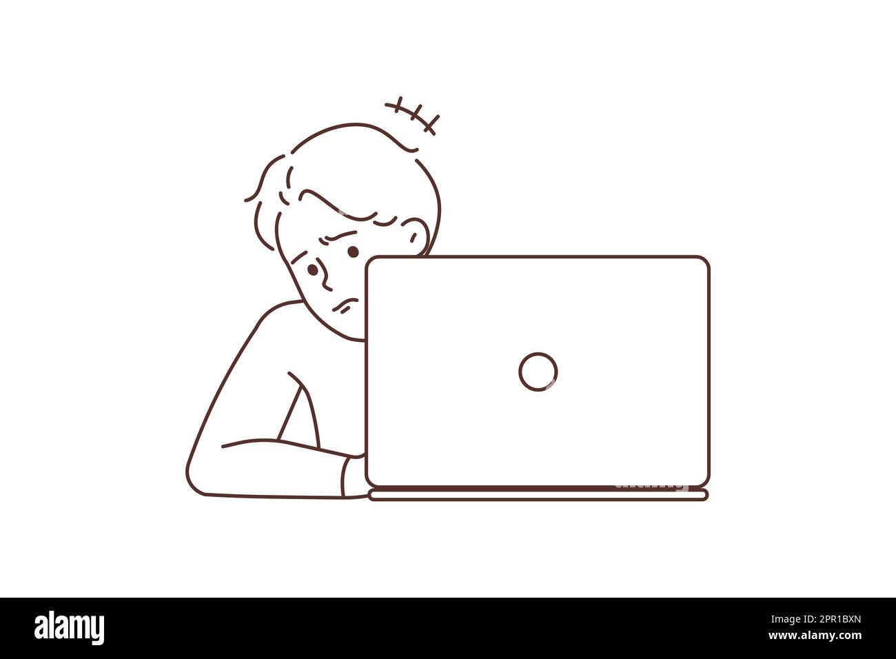 Confused man work on Stock Vector Images - Alamy