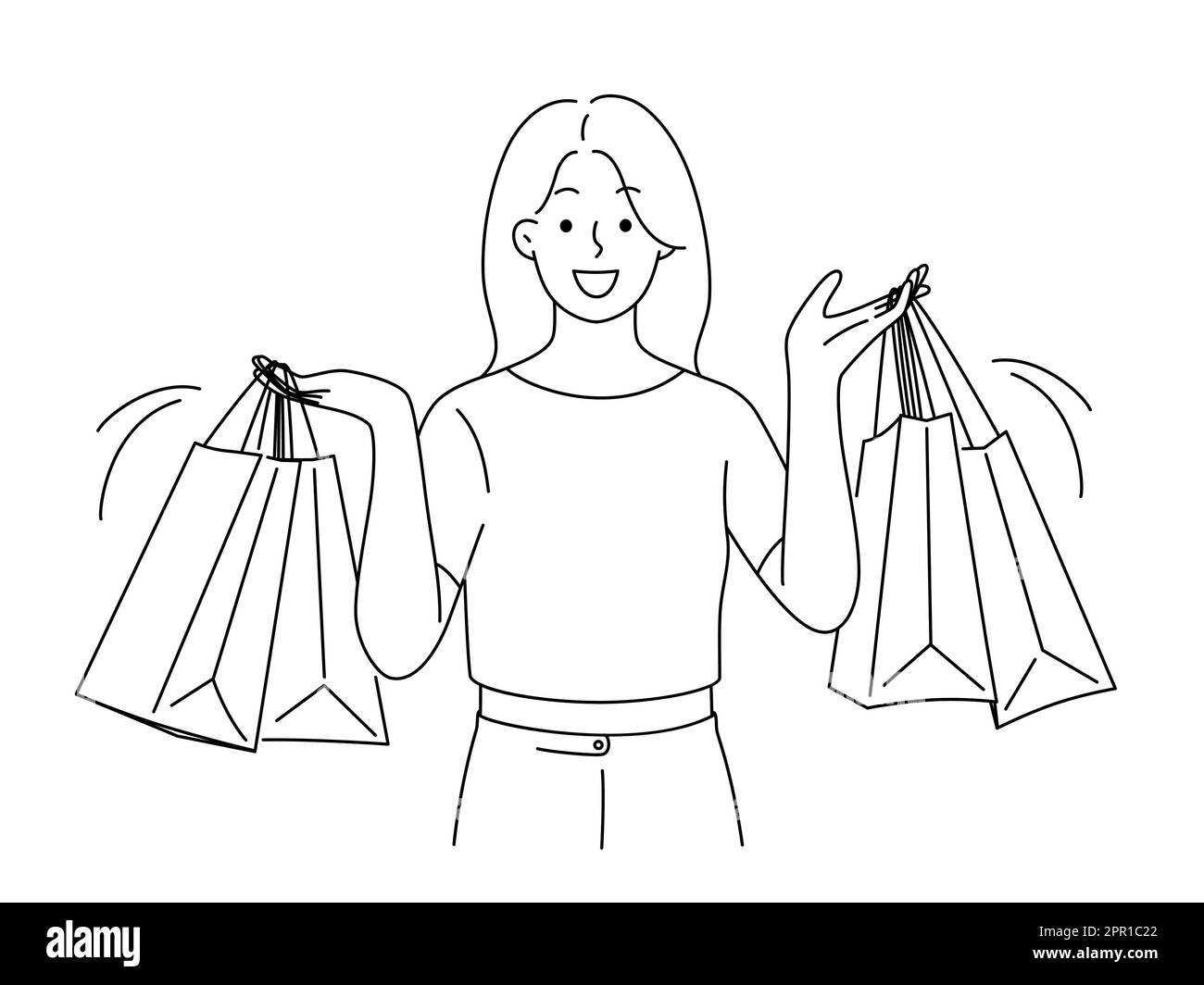 Happy smiling delivery woman Stock Vector Images - Alamy