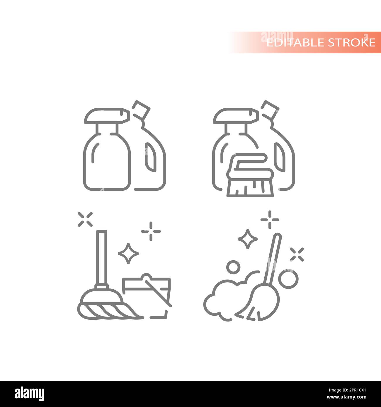 Cleaning, housekeeping line vector icon set Stock Vector Image & Art ...