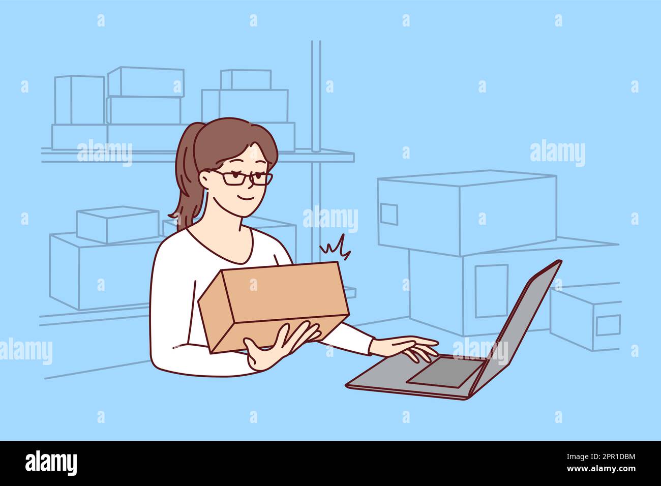 Worker working on cargo Stock Vector Images - Alamy