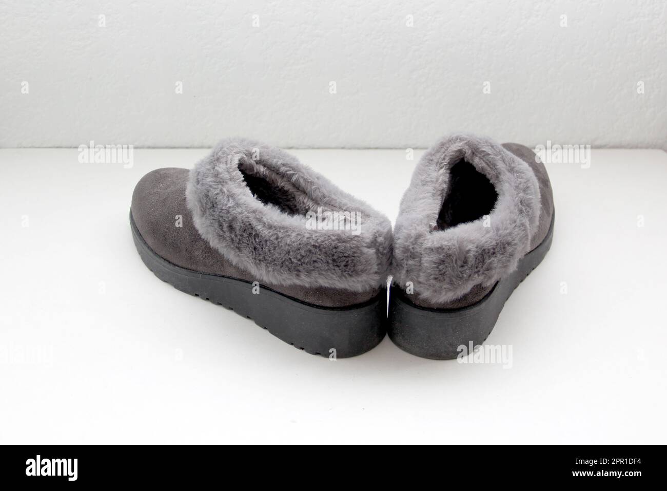 Gray comfortable slipper-type shoes padded inside for greater comfort ...