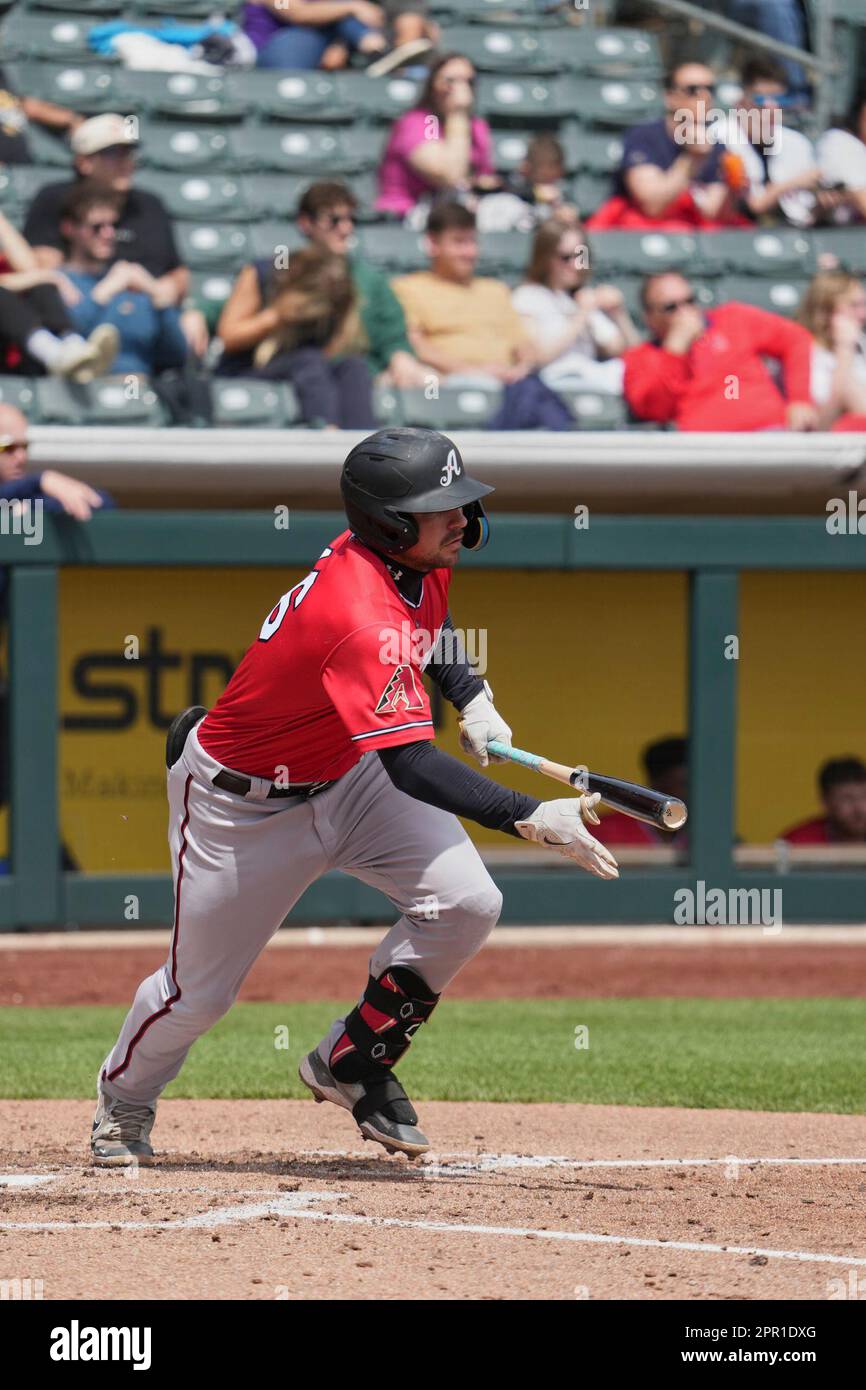 Salt Lake City, USA. 23rd Apr, 2023. April 22 2023: Reno second baseman ...