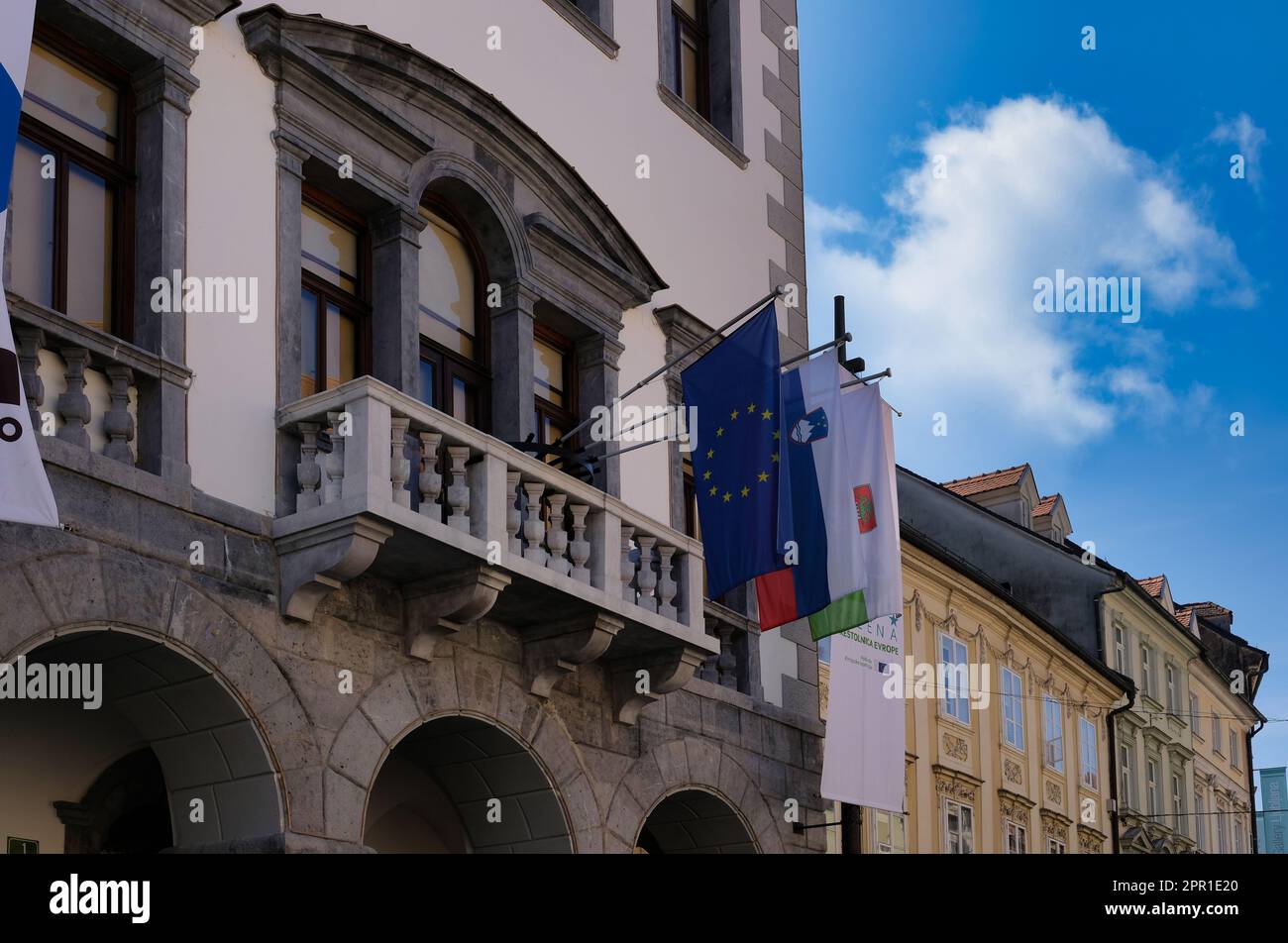 The Town Hall, where Ljubljana's municipal offices are located, is an ...