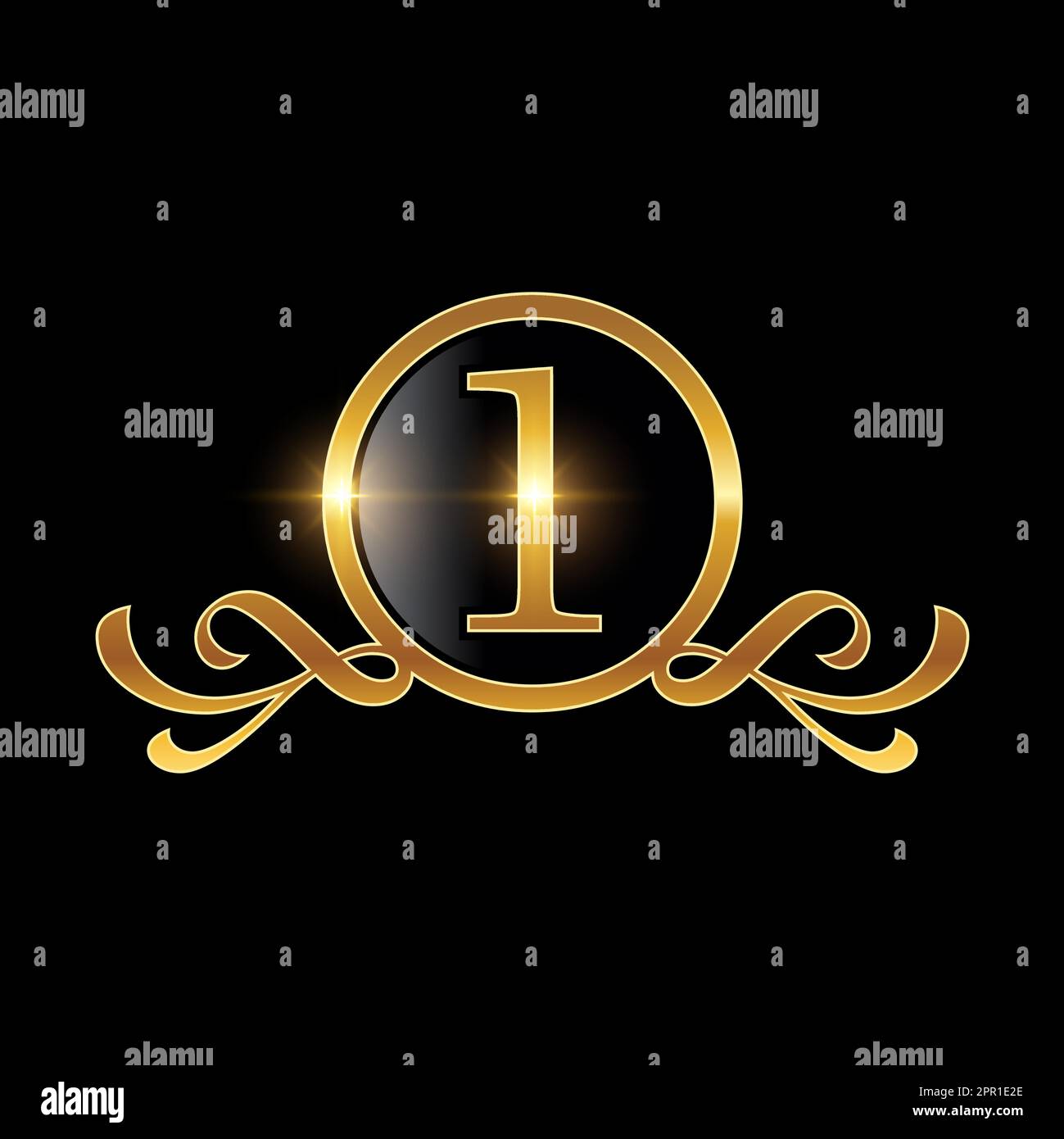 Golden Number 1 Logo Vector Sign Stock Vector Image & Art - Alamy