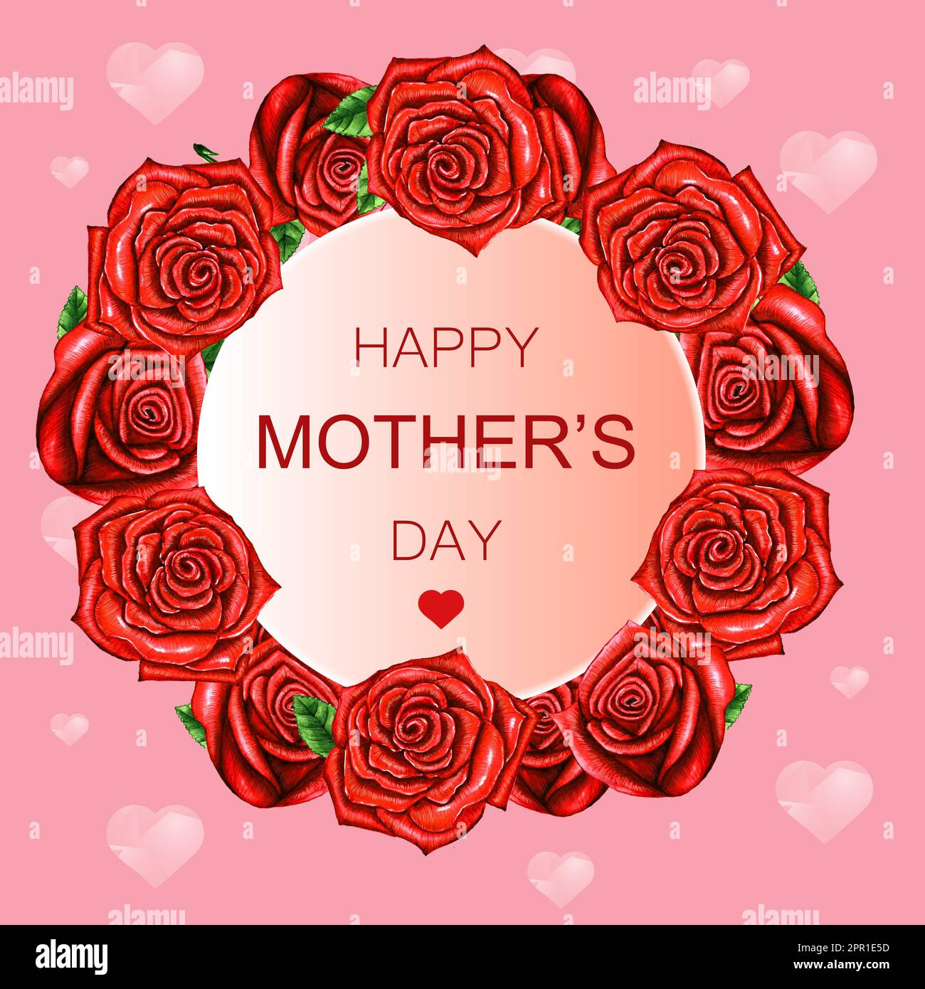 Happy Mother's day greeting card with red roses. Typography design for ...