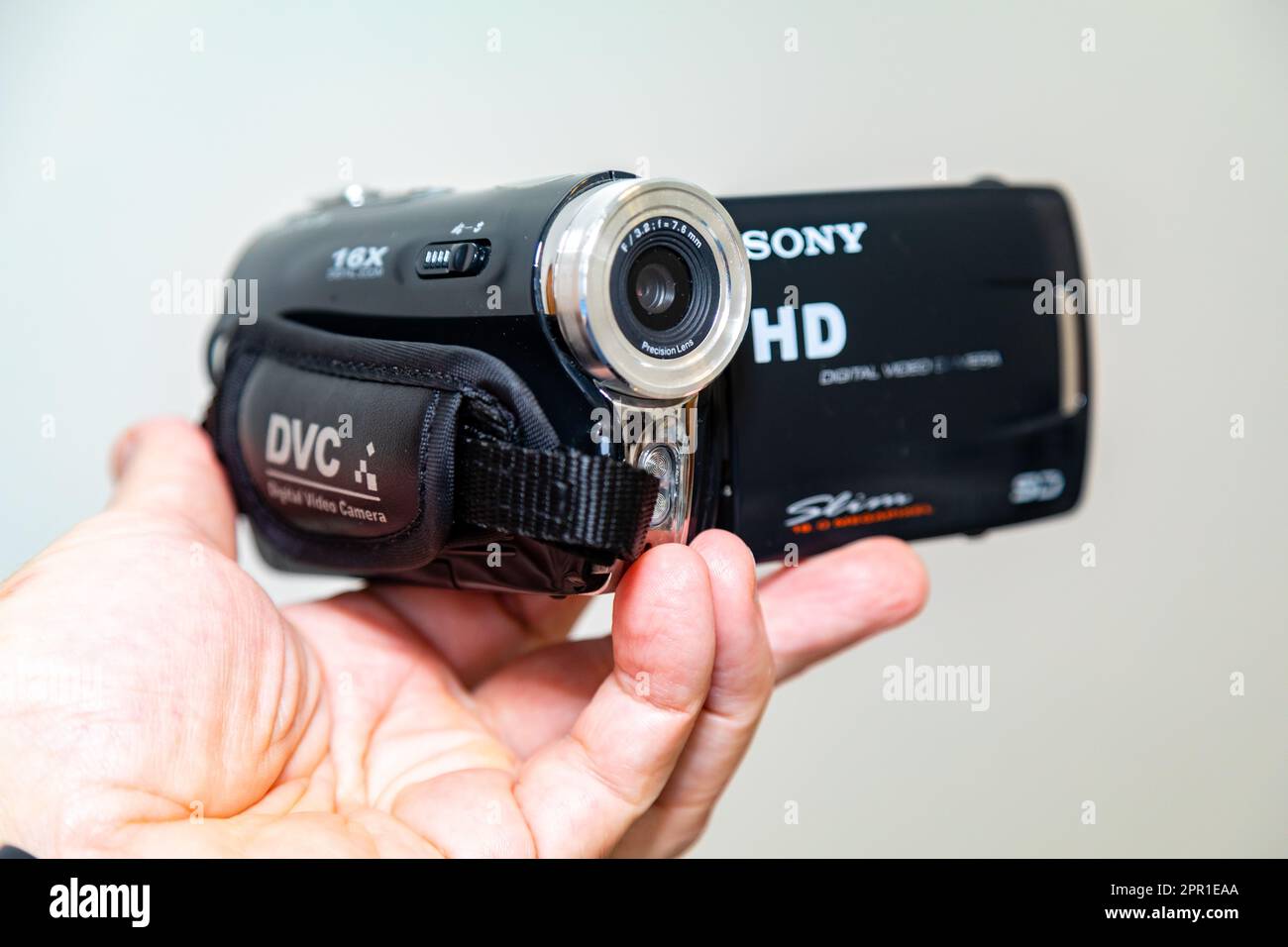 Sony HD Slim portable camcorder camera. vintage camera Stock Photo - Alamy