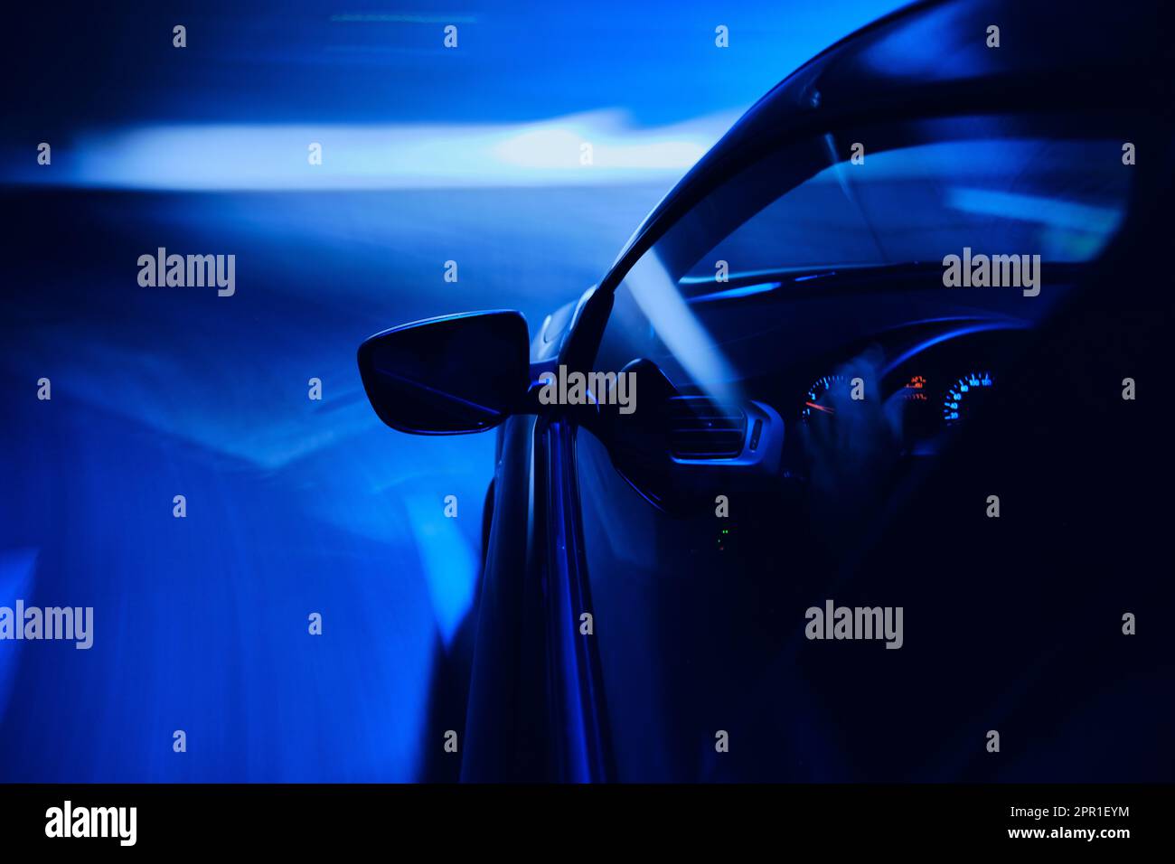 Motion timelapse of a speedy night drive in a big city ending in the ...