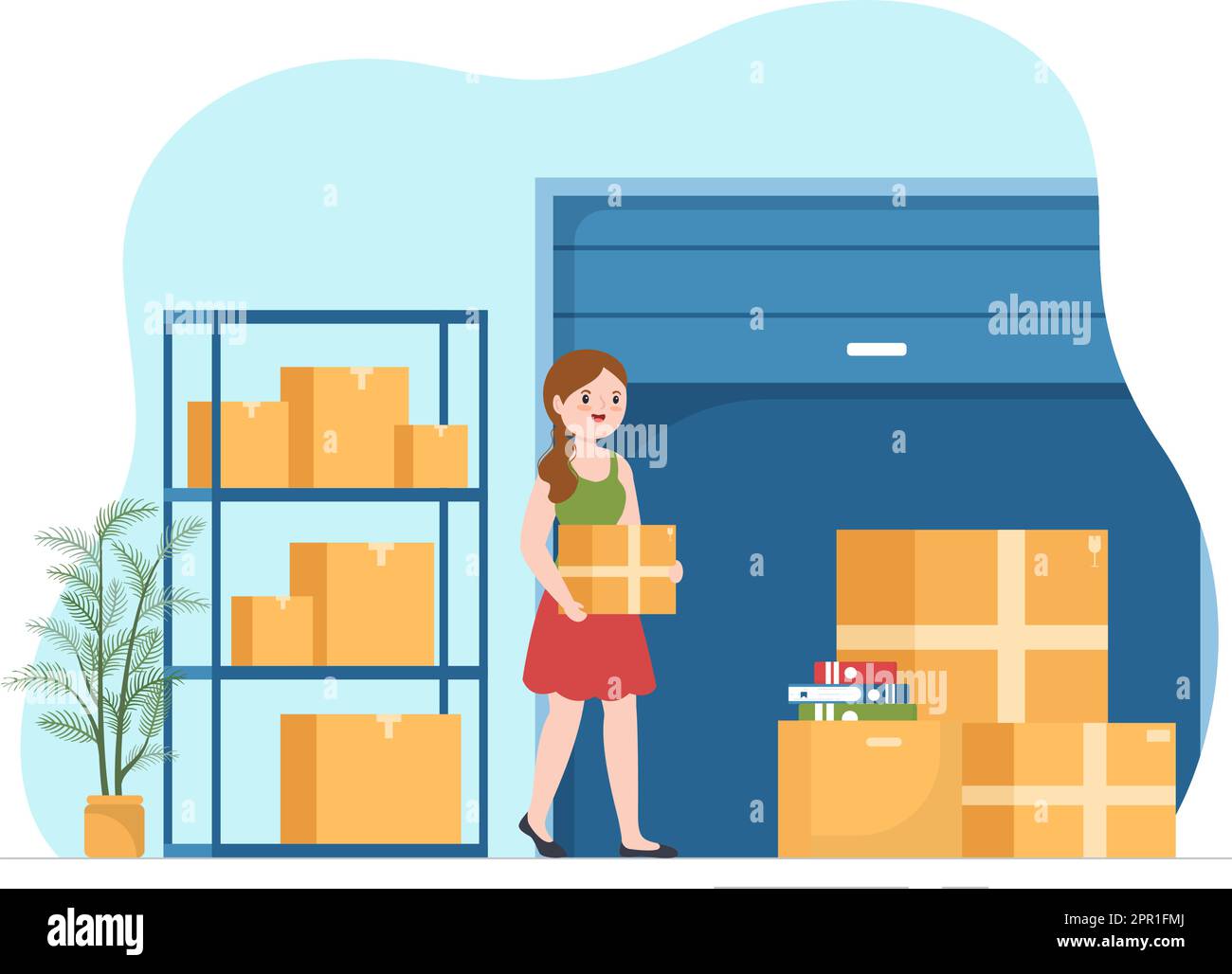 Self Storage of Cardboard Boxes Filled with Unused Items in Mini ...