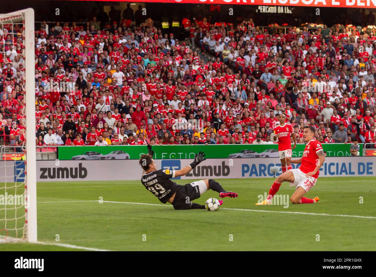 Lisboa, Portugal. 23rd Apr, 2023. Petar Musa of Benfica and Dani ...