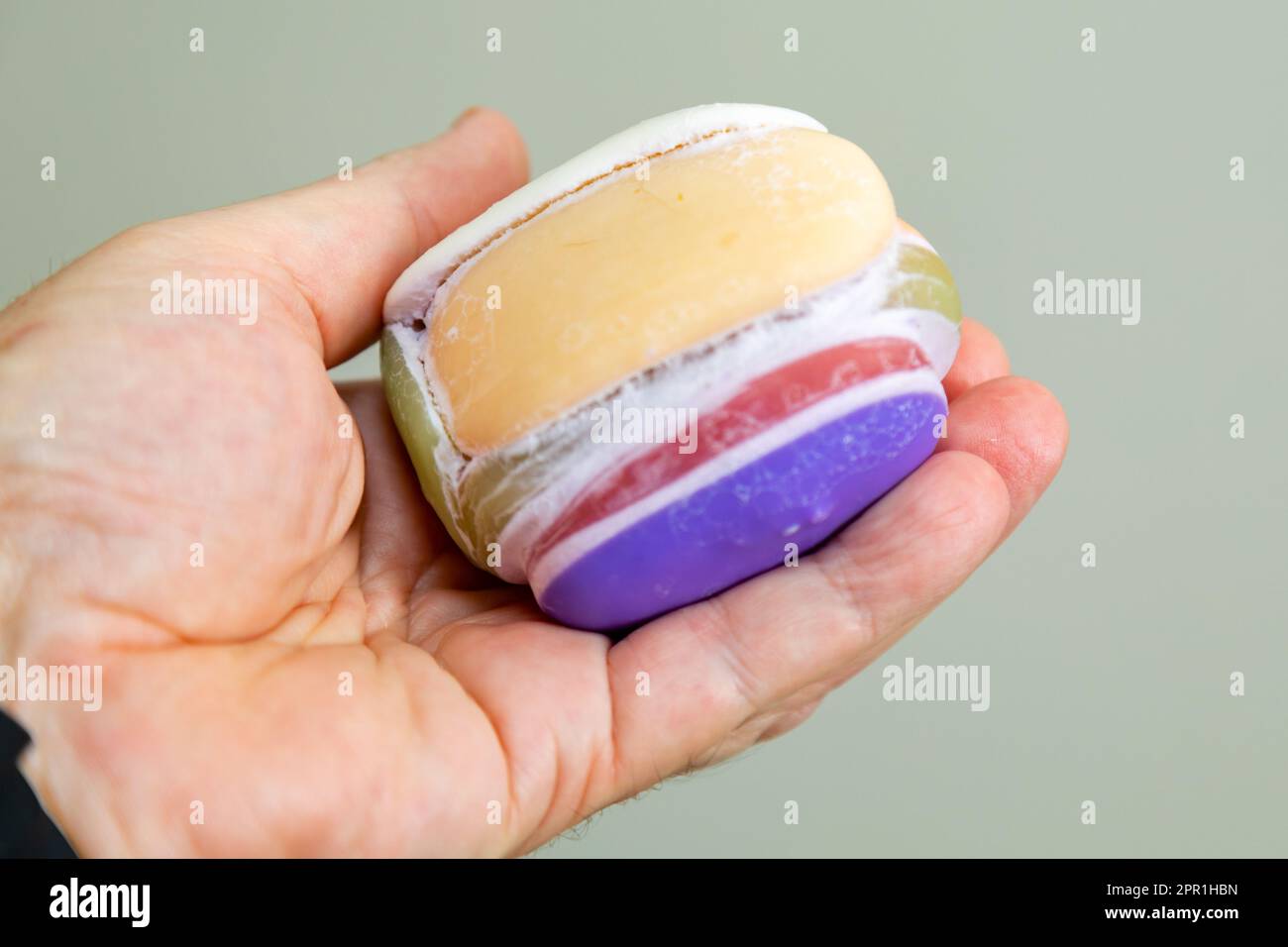 Ball of Used Soaps of different colors. economy and use Stock Photo - Alamy