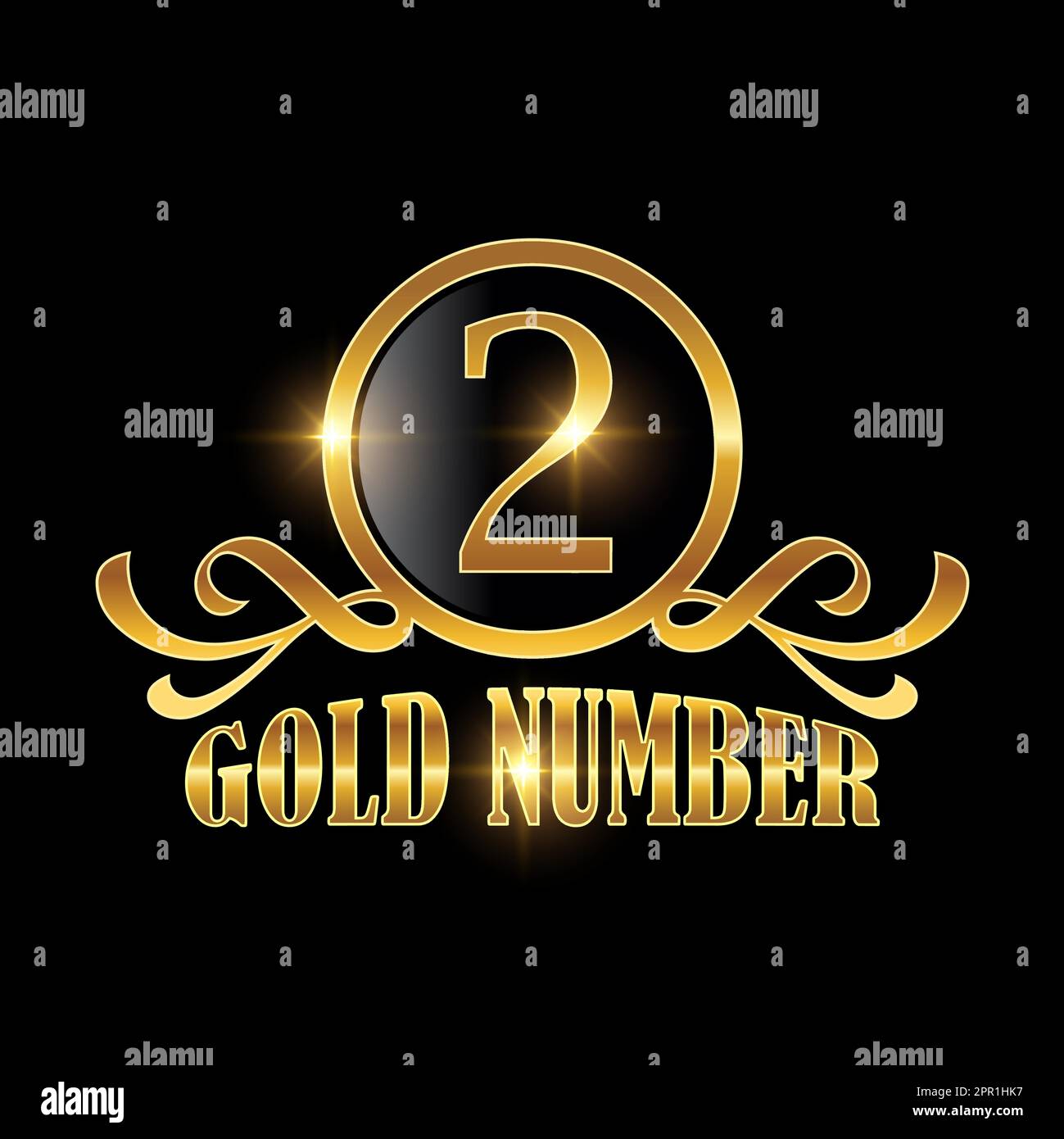 Golden Number 2 Logo Vector Sign Stock Vector Image & Art - Alamy