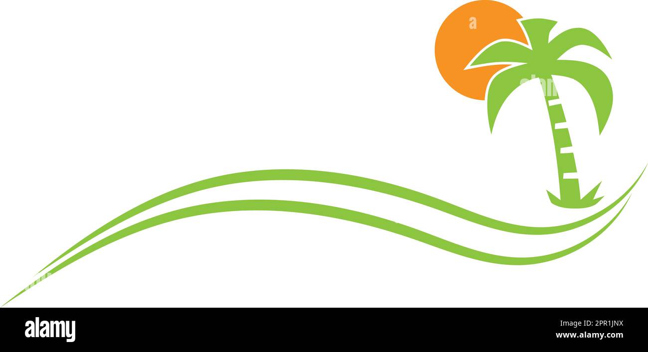 Island, sun, palm tree, tropical island, background Stock Vector Image ...