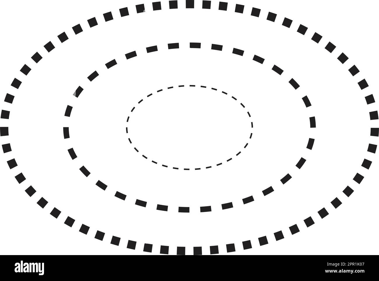 Tracing ellipse shape symbol, dashed and dotted broken line element for ...
