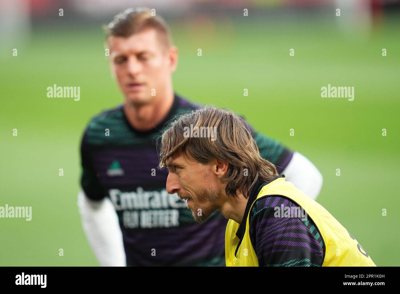 Luka Modric of and Toni Kroos of Real Madrid during the La Liga match ...