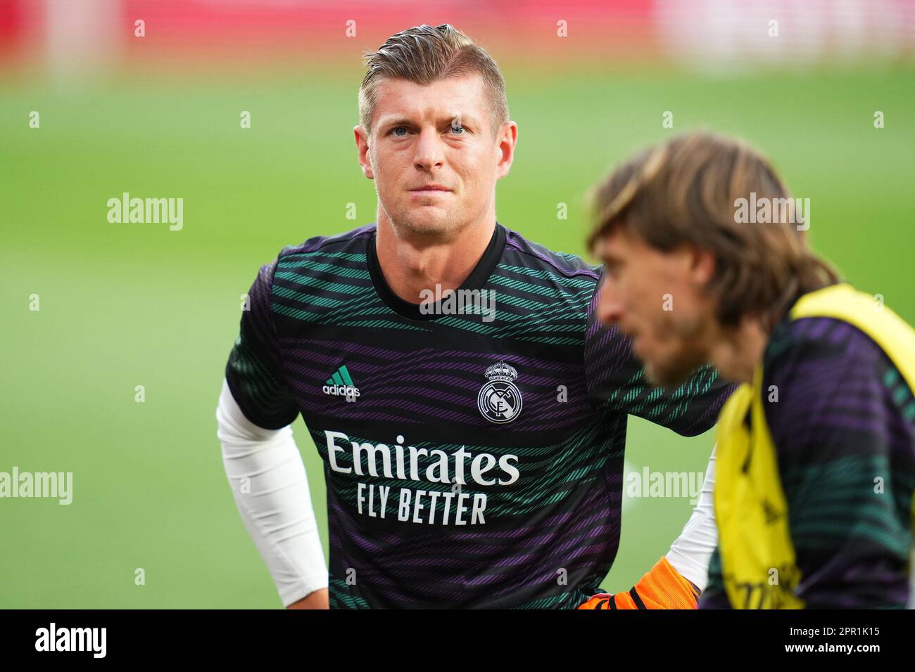 Toni Kroos and Luka Modric of Real Madrid during the La Liga match ...