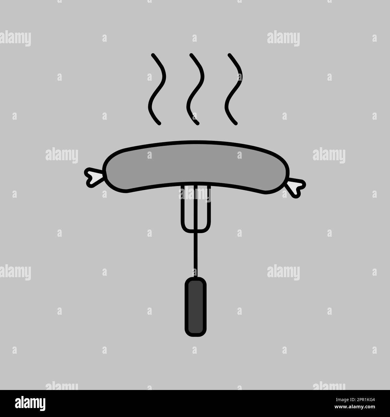 Sausage fork vector icon. Fast food sign Stock Vector Image & Art - Alamy
