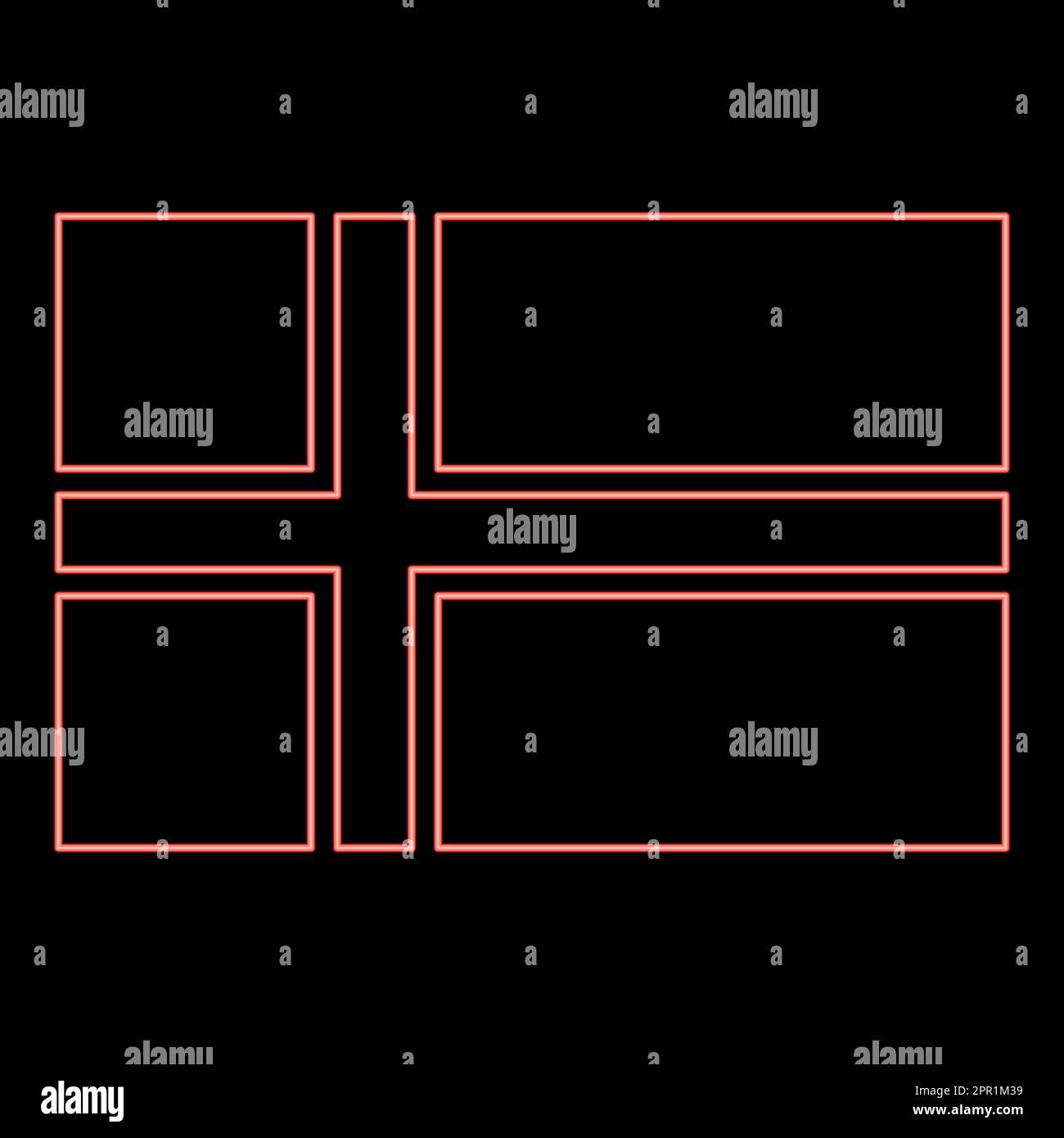 Neon flag of Norway red color vector illustration image flat style ...