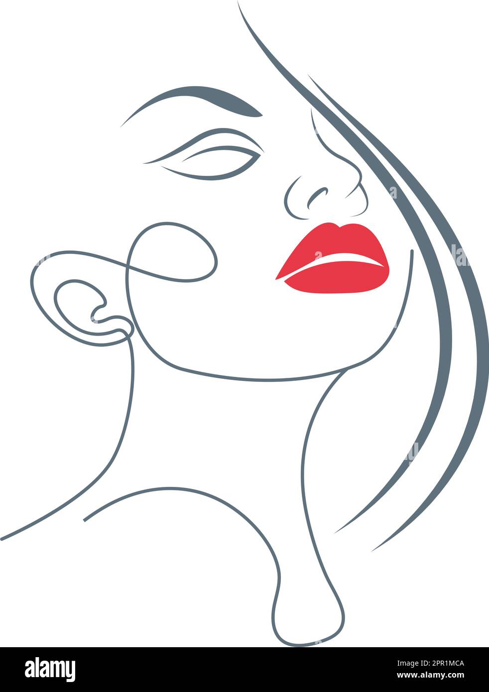 Woman Face Line Art Icon Design Stock Vector Image And Art Alamy