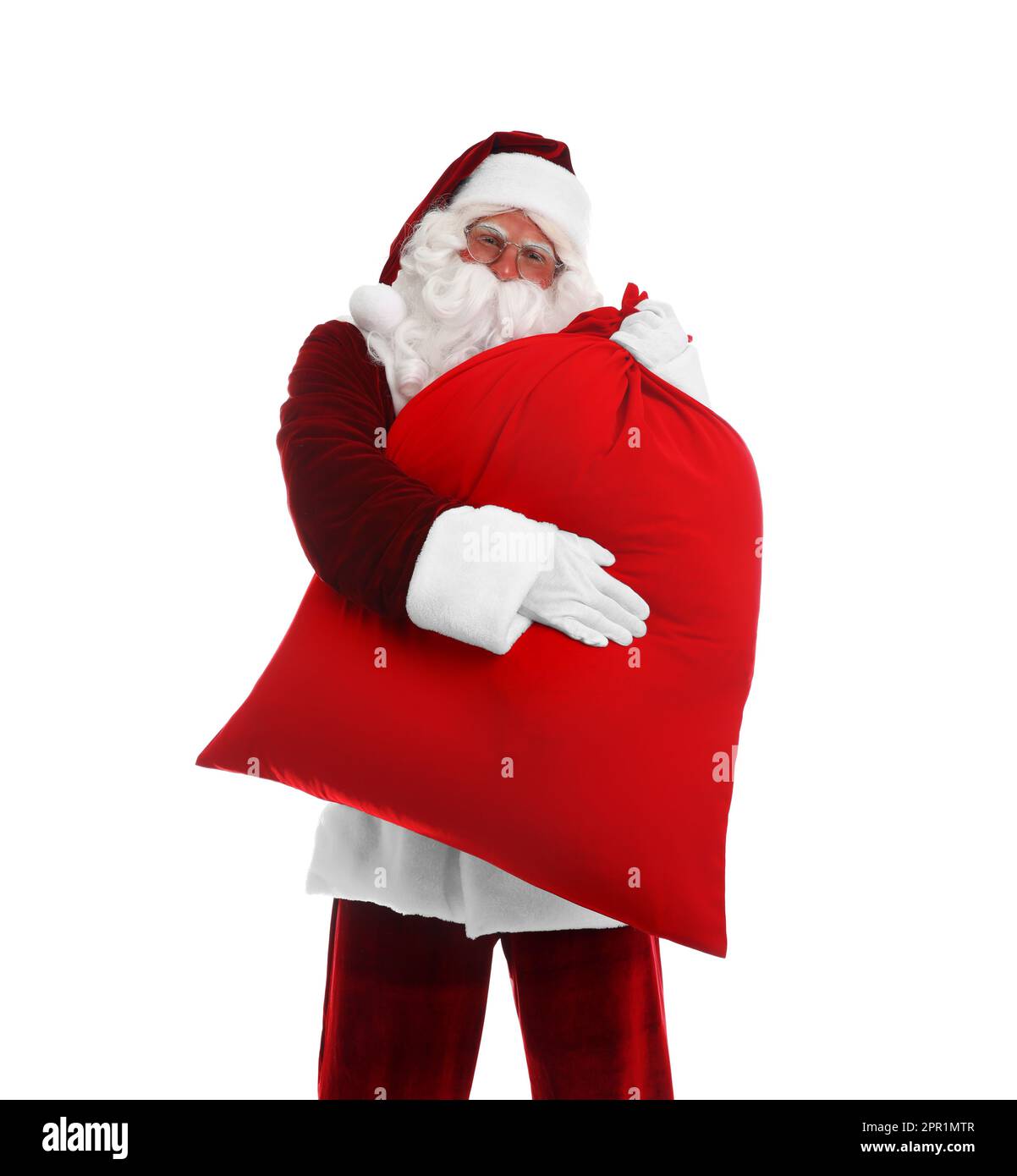 Happy caucasian santa claus on Cut Out Stock Images & Pictures - Alamy