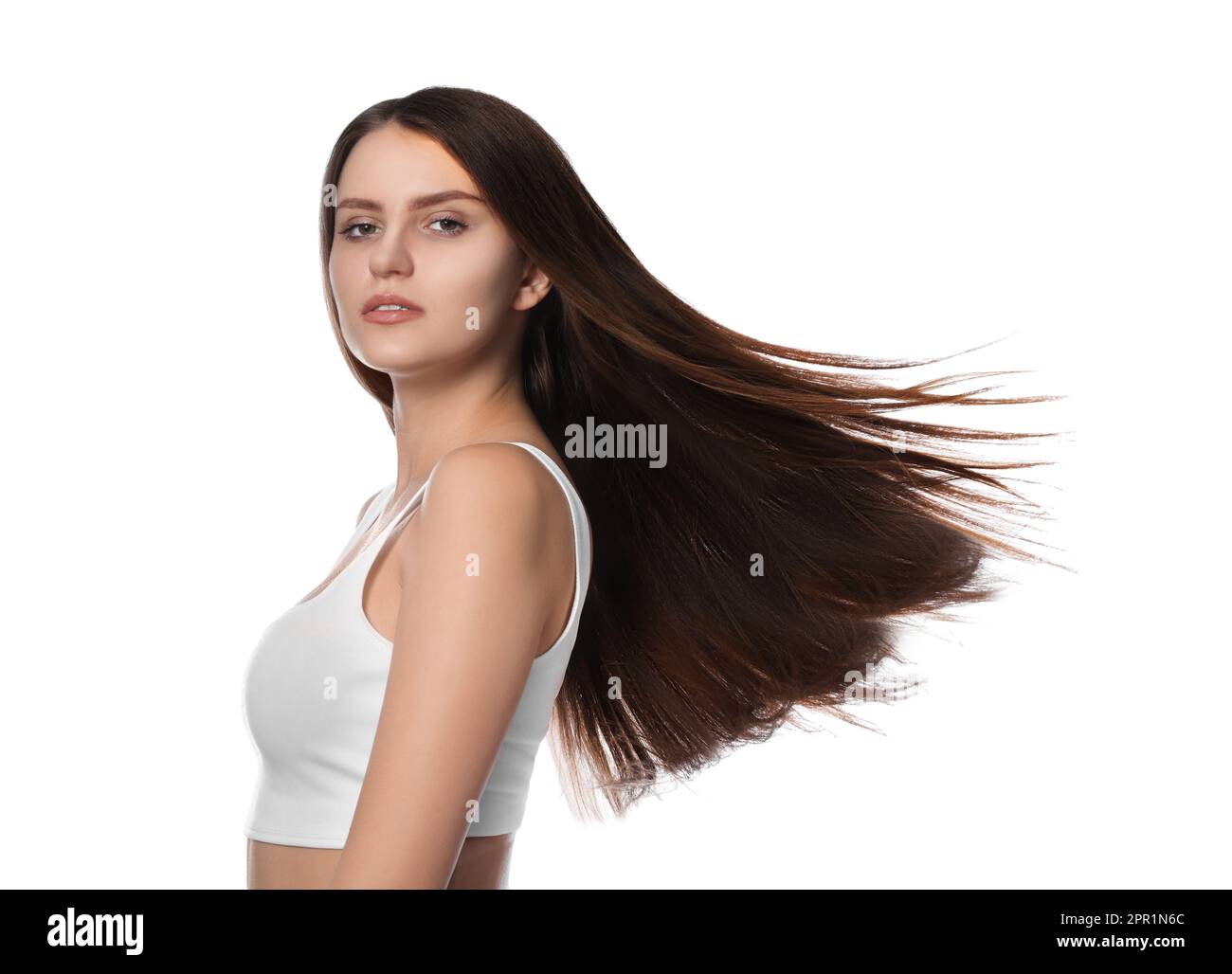 Woman volume hair Cut Out Stock Images & Pictures - Alamy