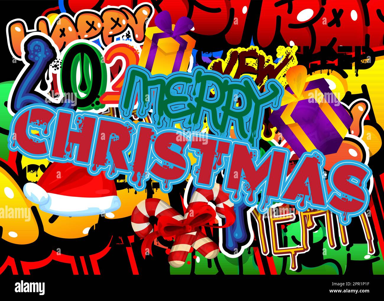 Santa graffiti Stock Vector Images - Alamy