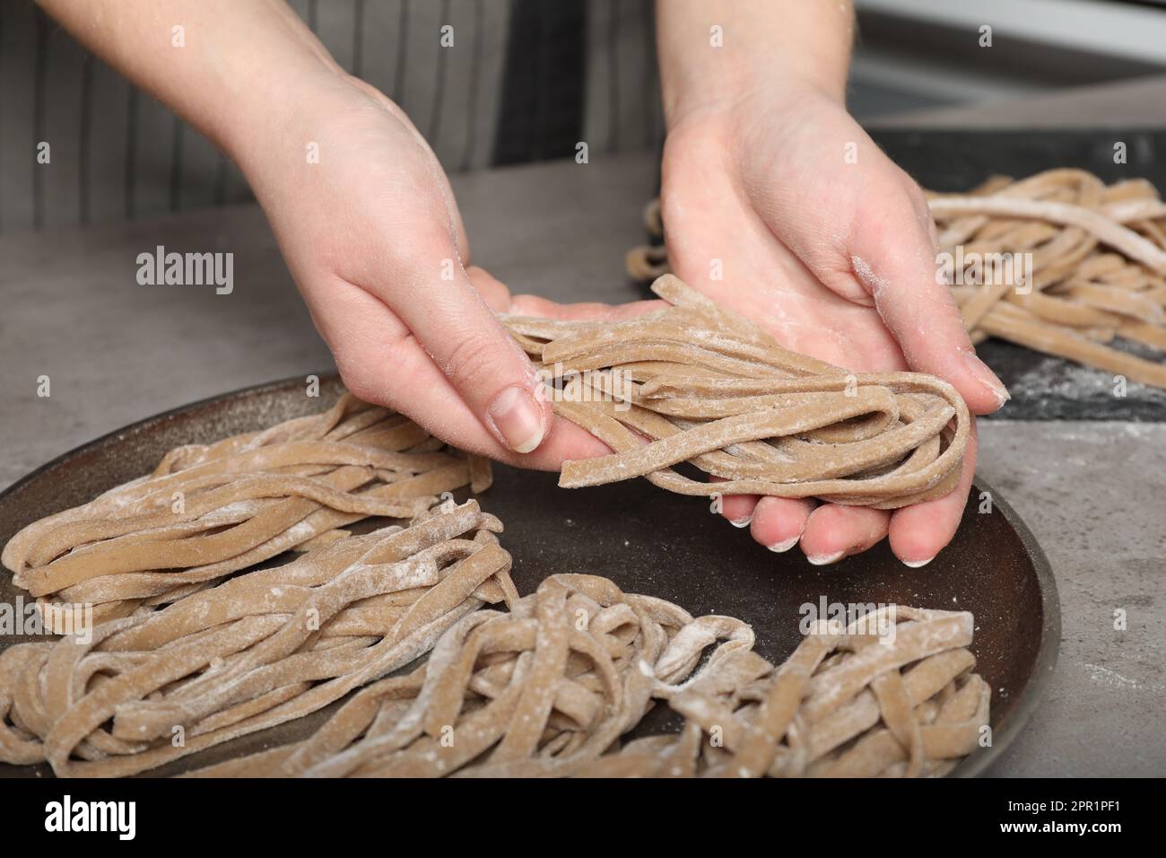 Woman making soba table hi-res stock photography and images - Alamy