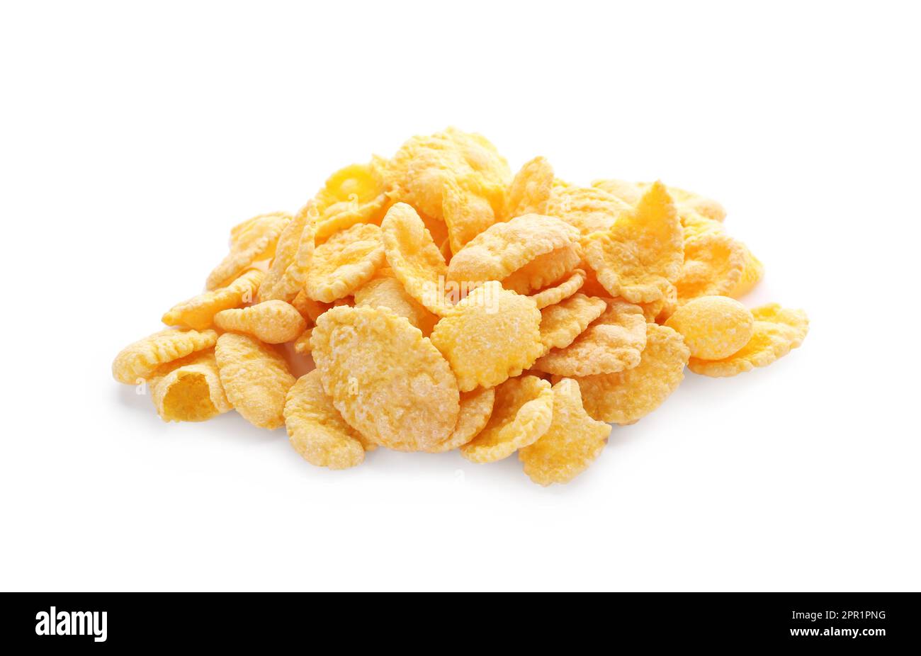 Pile of tasty corn flakes on white background Stock Photo - Alamy