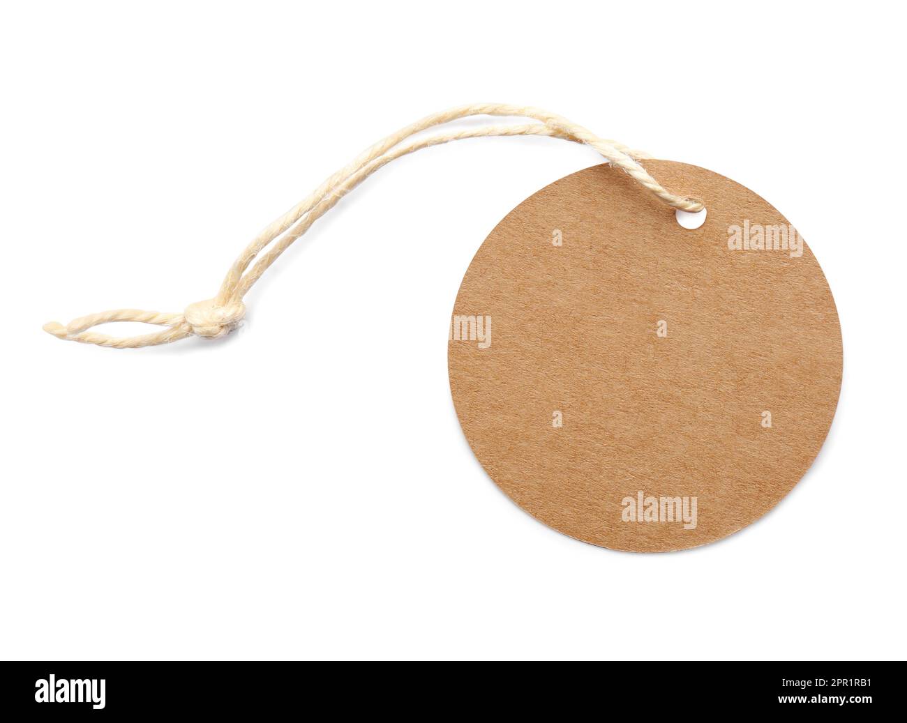 Circle shaped tag with space for text isolated on white, top view Stock ...
