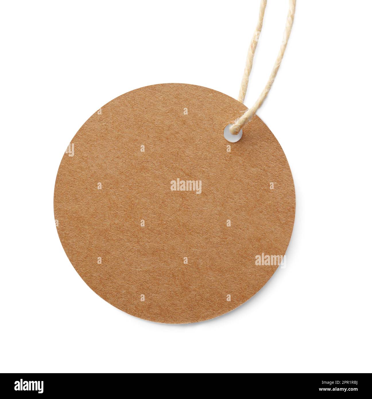 Circle shaped tag with space for text isolated on white, top view Stock ...
