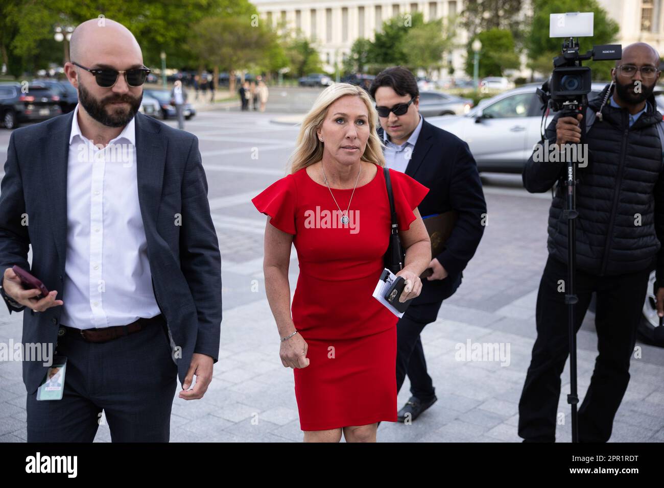 Rep. Marjorie Taylor Greene (R-Ga.) arrives for a vote at the U.S ...