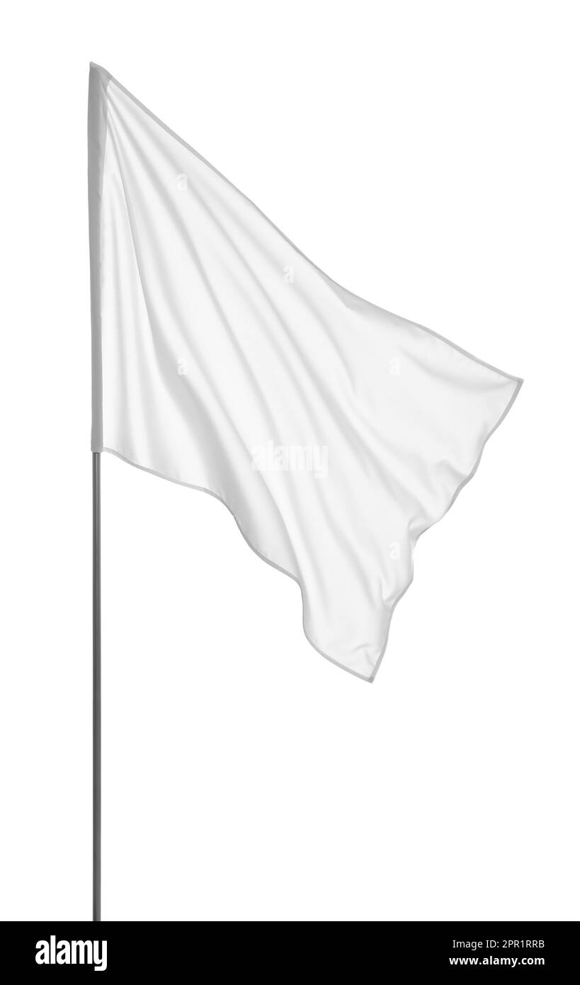 Blank flag isolated on white. Mockup for design Stock Photo - Alamy