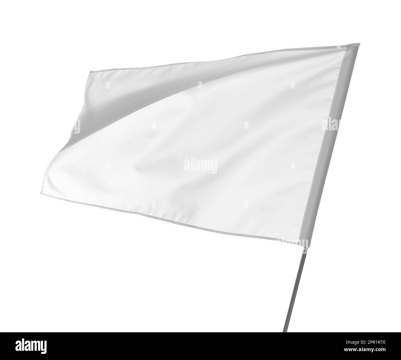 Blank flag isolated on white. Mockup for design Stock Photo - Alamy