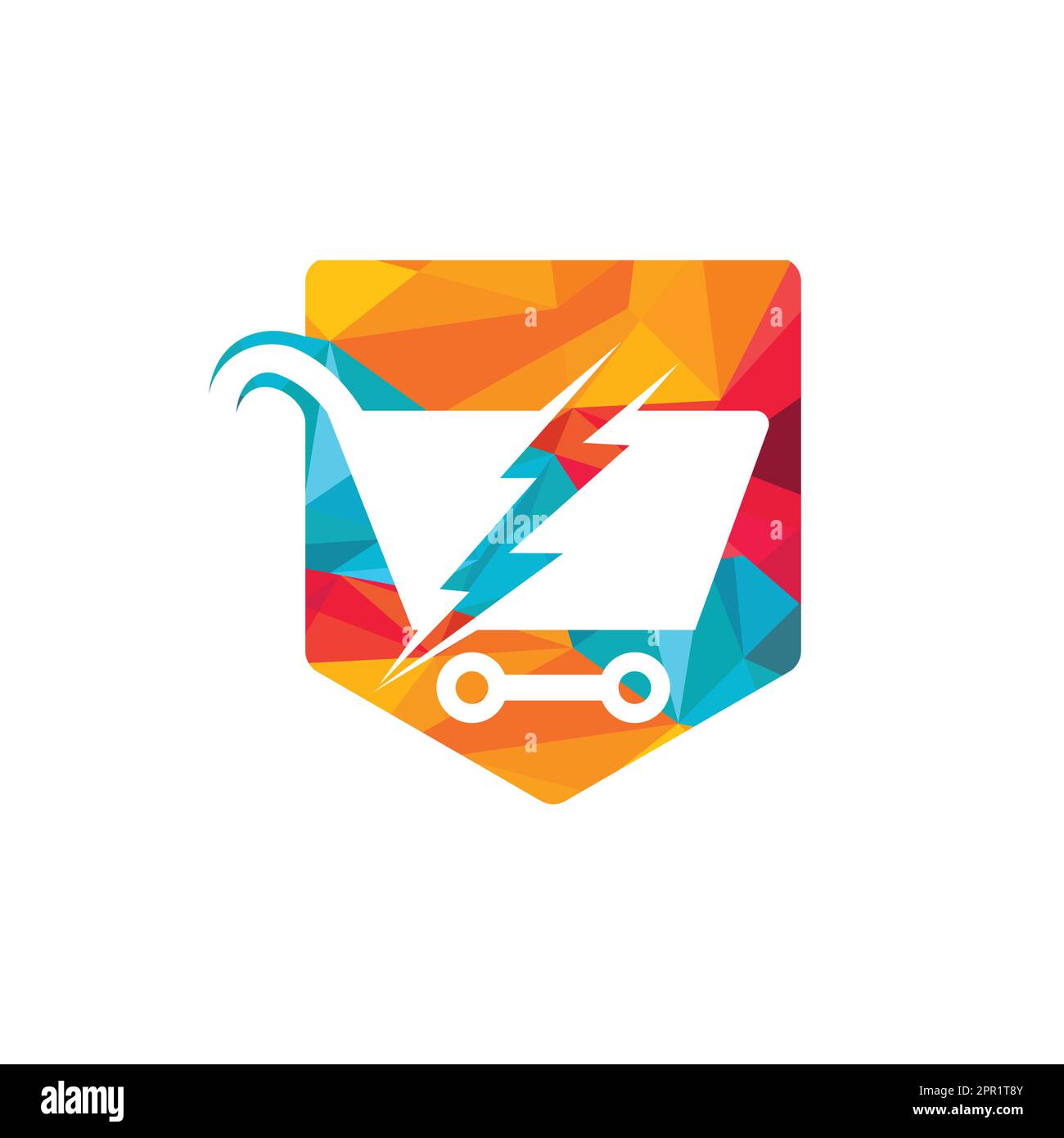 Fast Shopping vector logo design. Shopping cart with flash logo icon ...