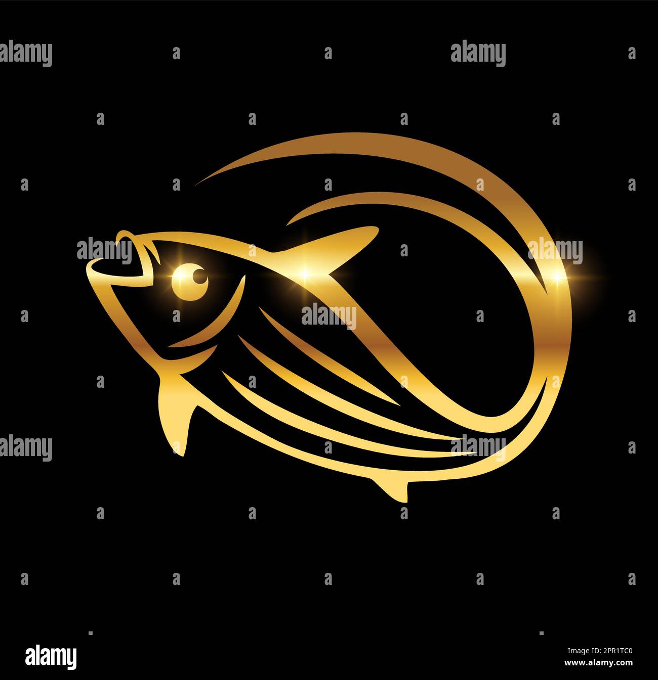 Golden Luxury Fish Vector Icon Stock Vector Image & Art - Alamy